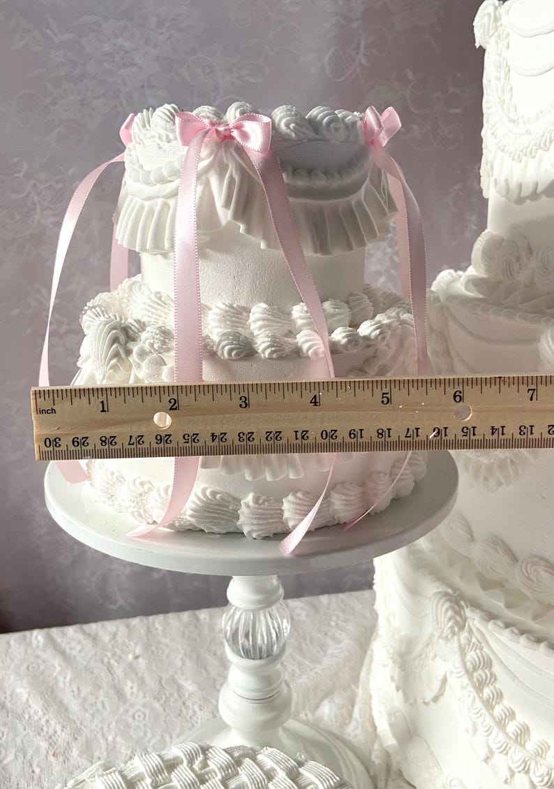 Pink Bow Coquette Fake Cake: 2-tiered Display Cake, 6-inch - Etsy