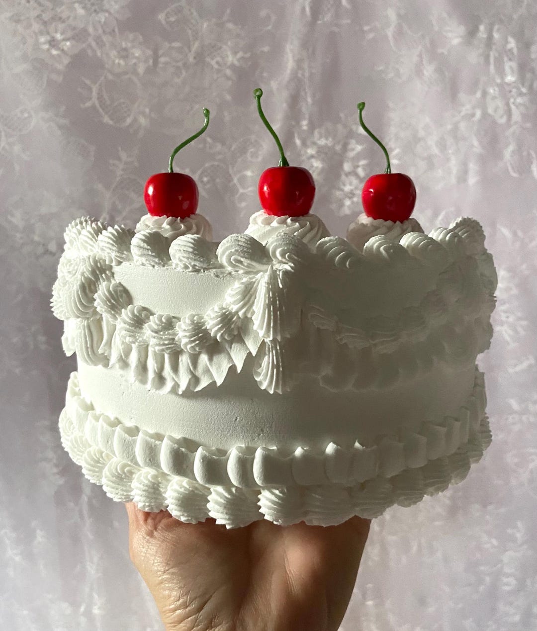 Half Fake Cake, White Fake Cake, Wall Decorations, 8 Inch Cake Wall ...