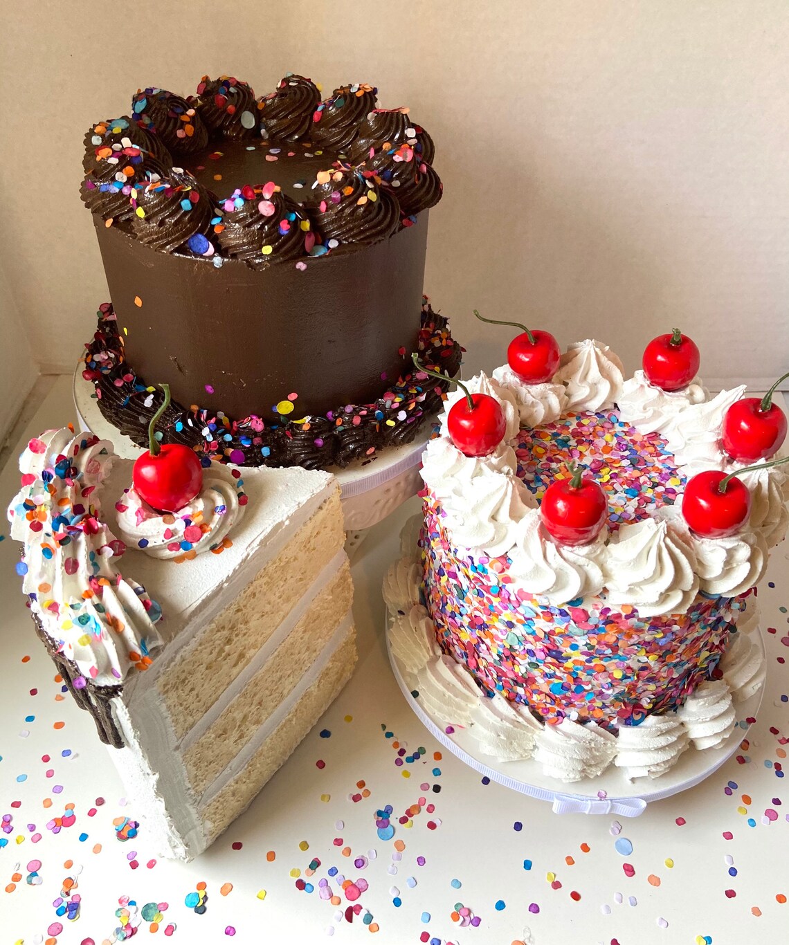 Rainbow Fake Cake 6 Inch Faux Cake Sprinkles - Etsy