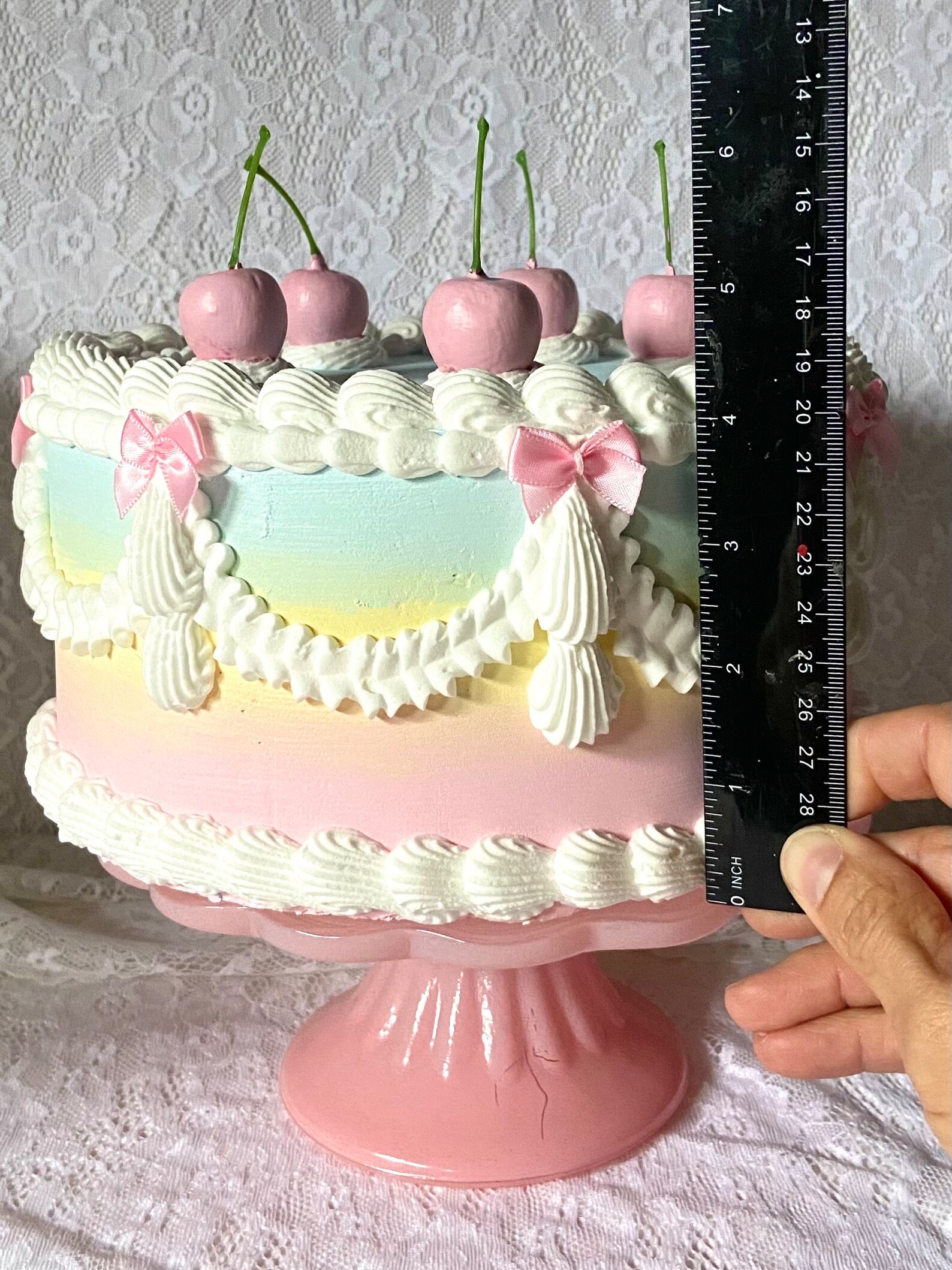 Rainbow Fake Cake, Pastel Rainbow Faux Cake, 8 Inch Cake - Etsy