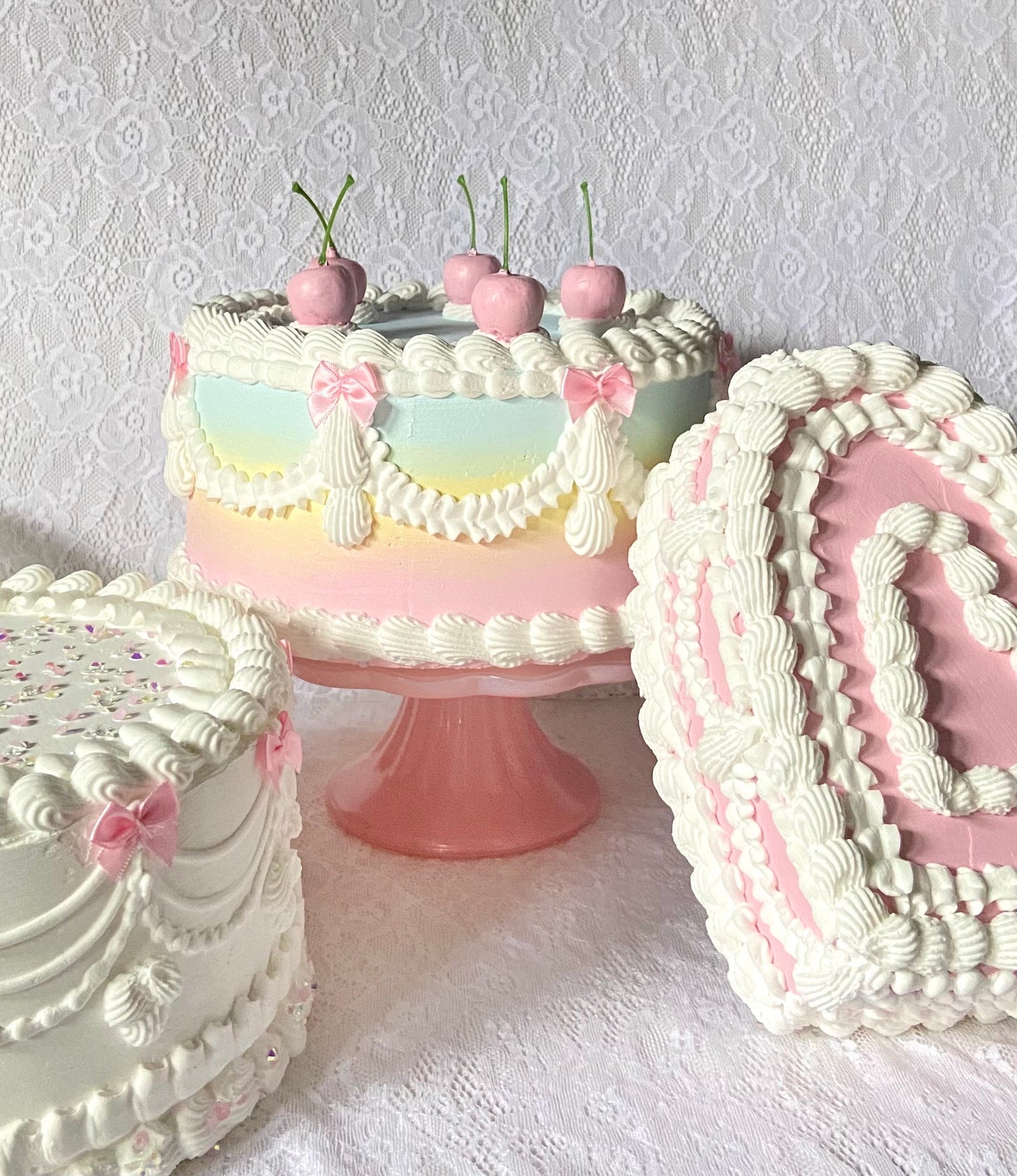 Rainbow Fake Cake, Pastel Rainbow Faux Cake, 8 Inch Cake - Etsy