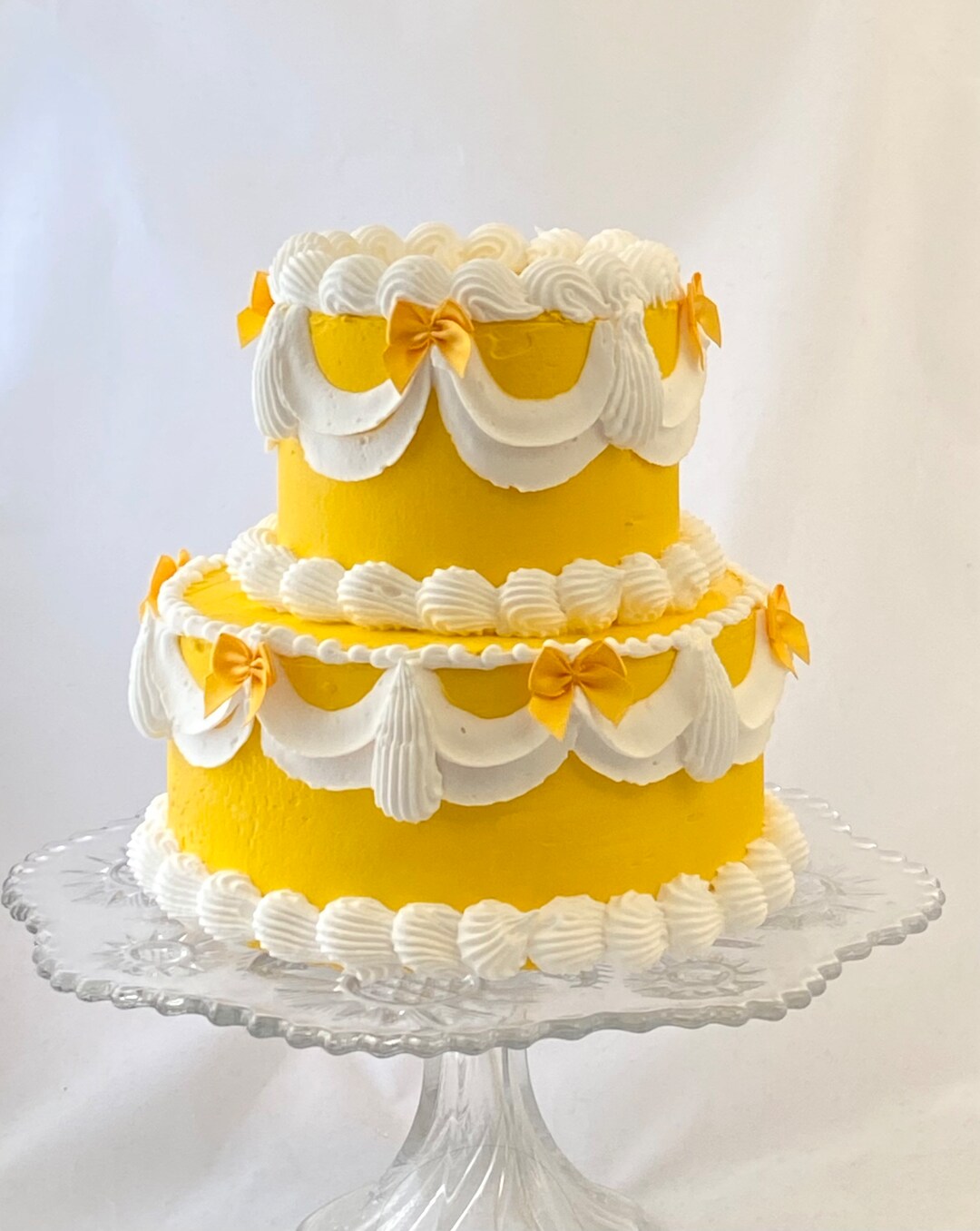 Yellow Fake Cake, 6 Inch Fake Cake, Yellow Bows - Etsy