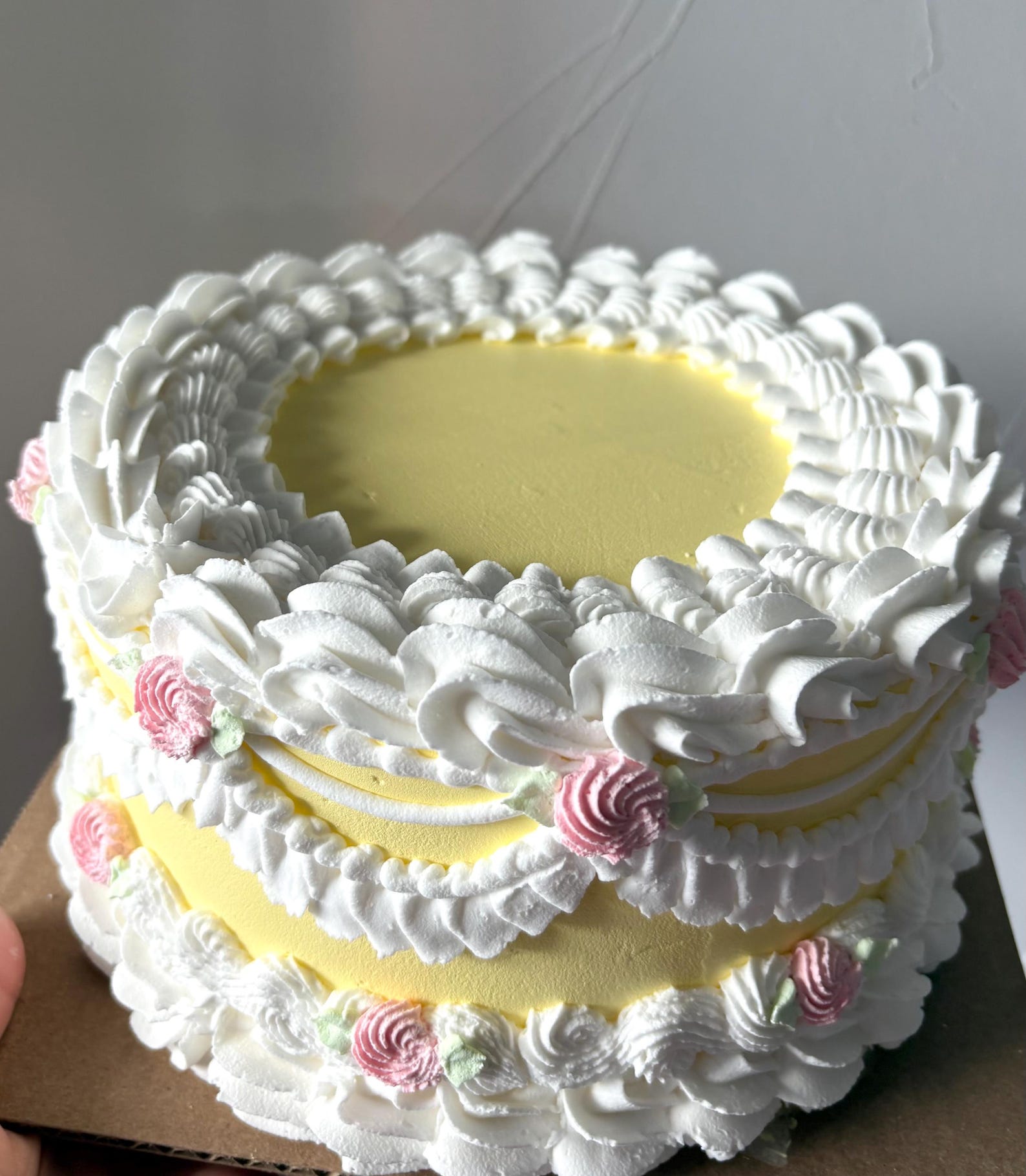 Yellow Fake Cake, White and Yellow Faux Cake, 8 Inch Cake, 5 Inches ...