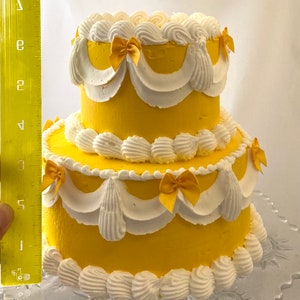 Yellow Fake Cake, 6 Inch Fake Cake, Yellow Bows - Etsy