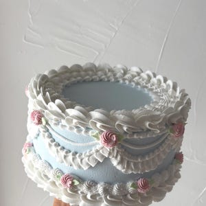 Blue Fake Cake, Blue and White Faux Cake, 8 Inch Cake, 5 Inches Tall - Etsy