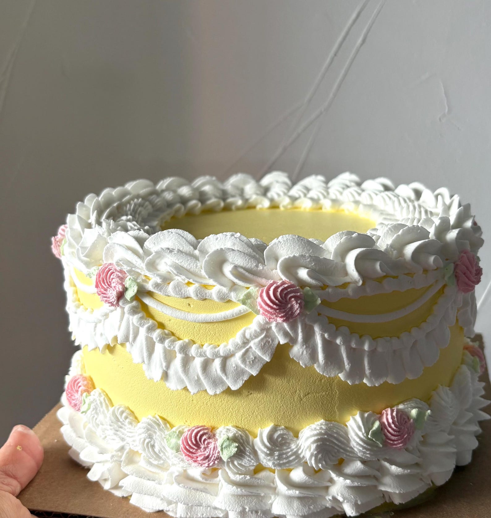 Yellow Fake Cake, White and Yellow Faux Cake, 8 Inch Cake, 5 Inches ...