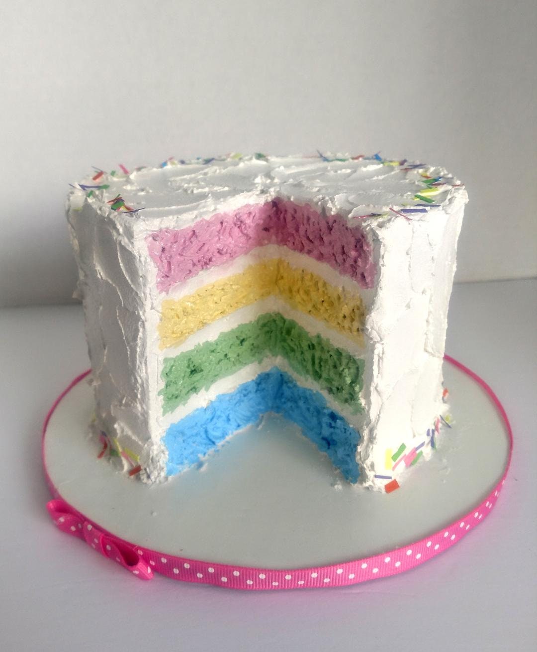 Rainbow Fake cake for display or photographers white with | Etsy