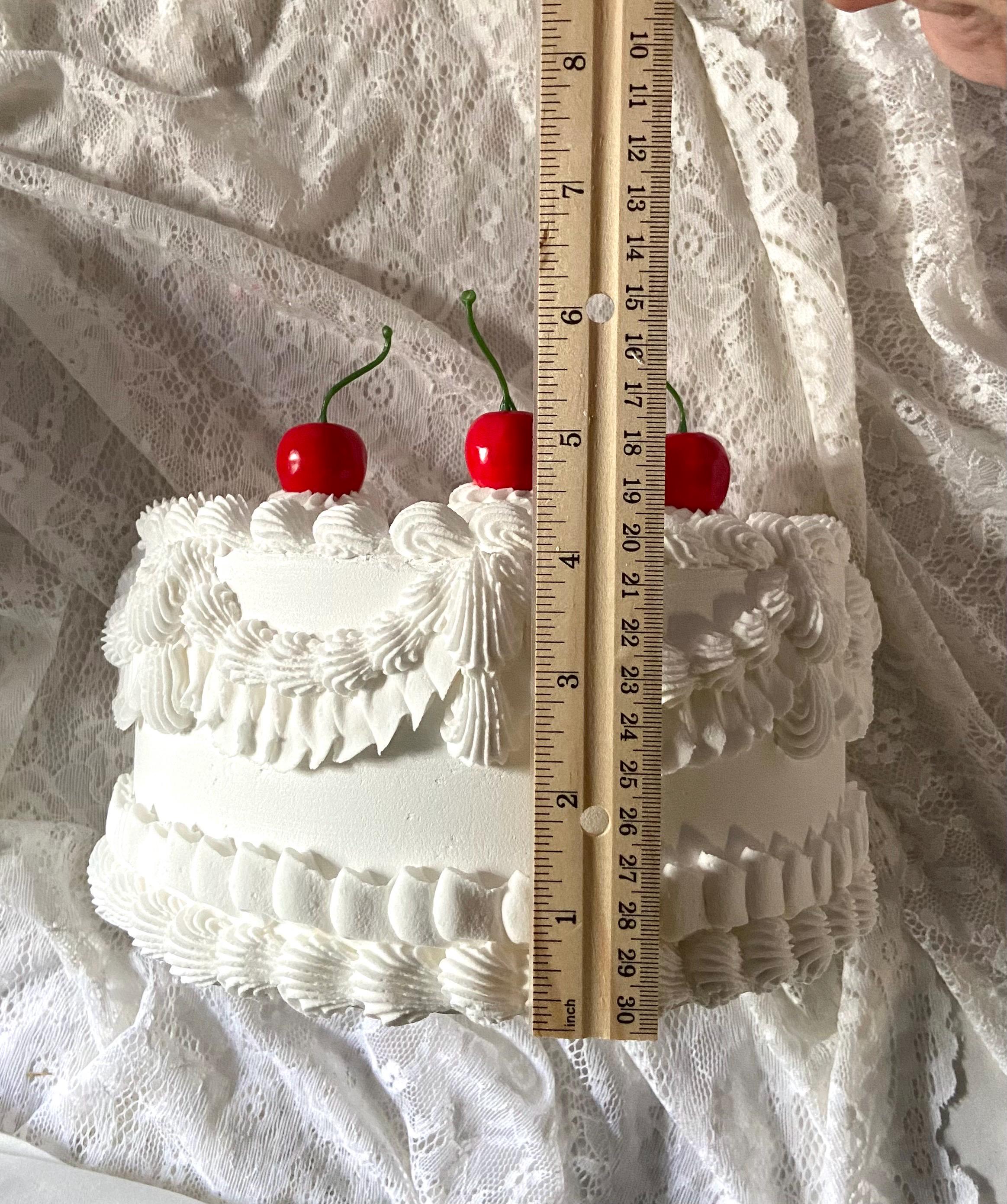 Half Fake Cake, White Fake Cake, Wall Decorations, 8 Inch Cake Wall ...