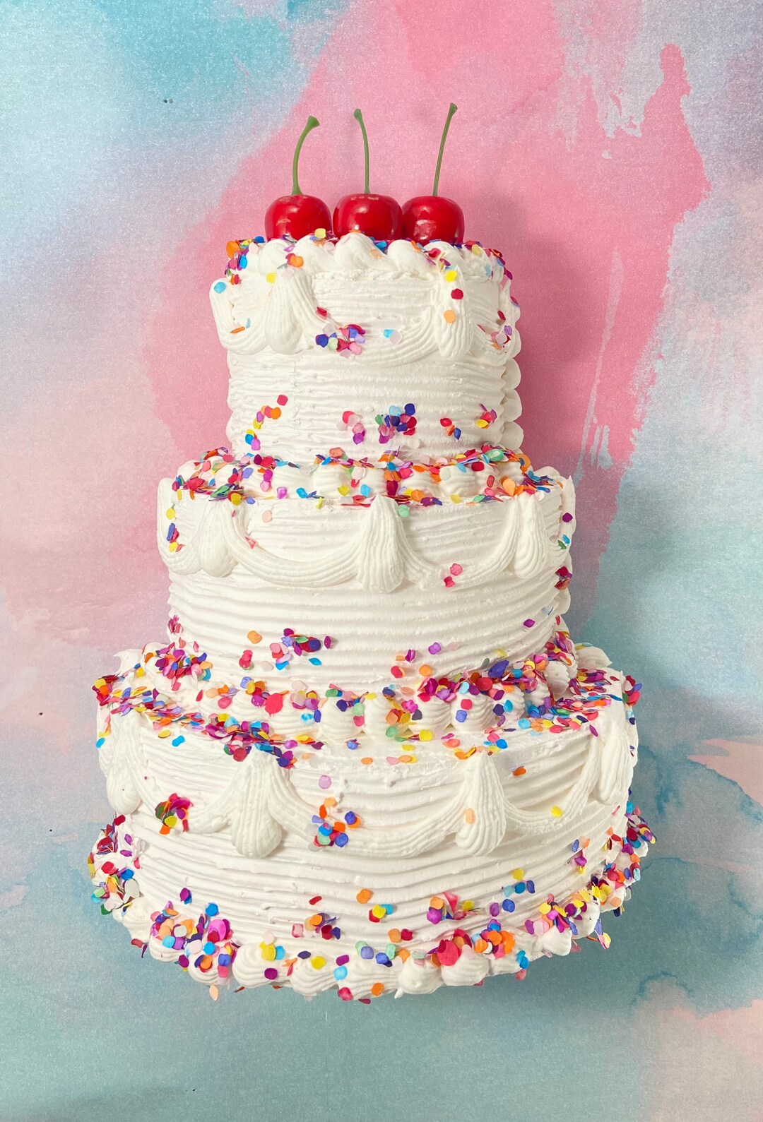 3 Tiered Fake Cake, Wall Decorations, Wall Hanging, 8 Inch Fake ...