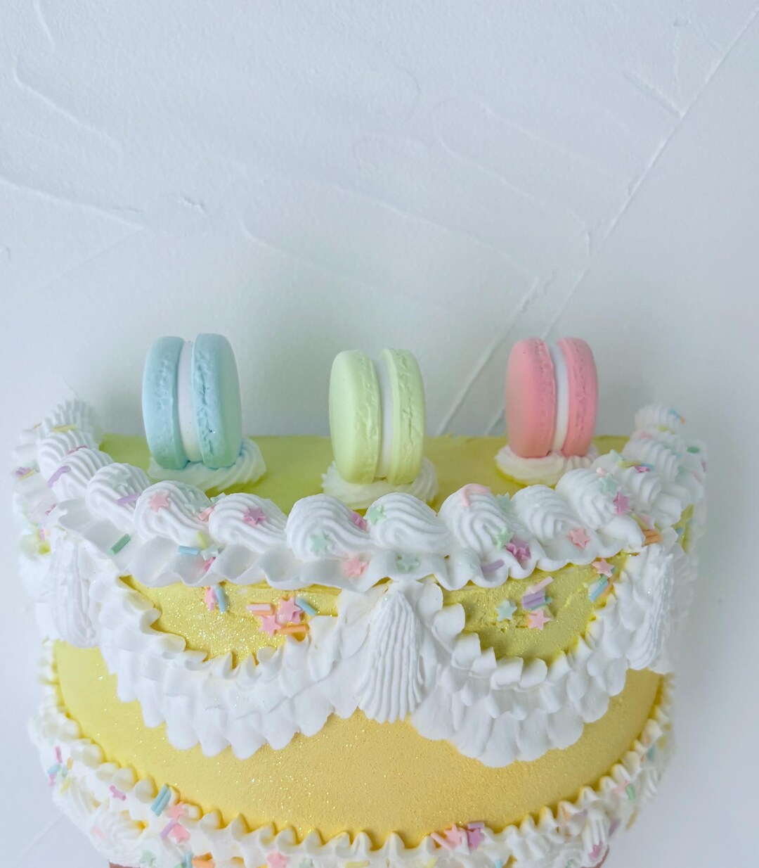 Yellow Fake Cake, Half Cake Wall Hanging, Yellow and White Fake Cake ...