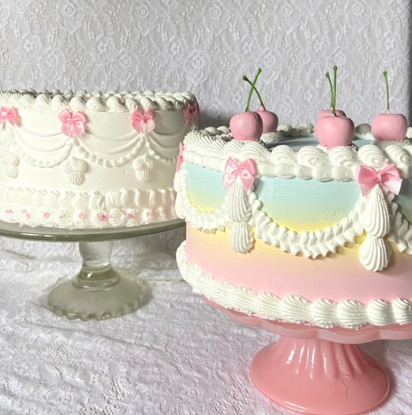 Rainbow Fake Cake, Pastel Rainbow Faux Cake, 8 Inch Cake - Etsy