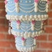 Hanging Fake Cake, Upside Down Cake, 3 Tiered White and Blue Faux Cake ...