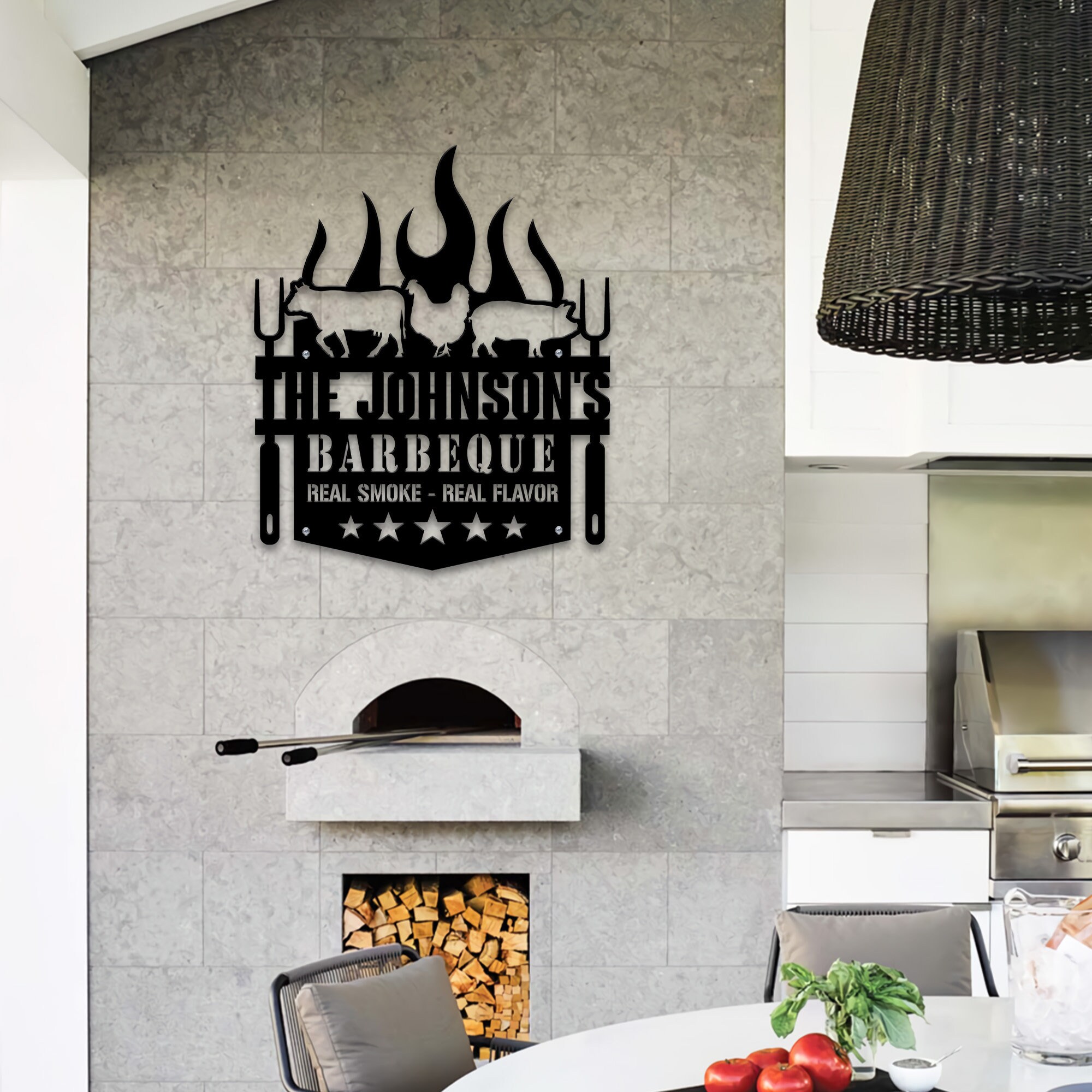 Personalized BBQ Grill Metal Sign: Custom Name Wall Art Decor - Etsy
