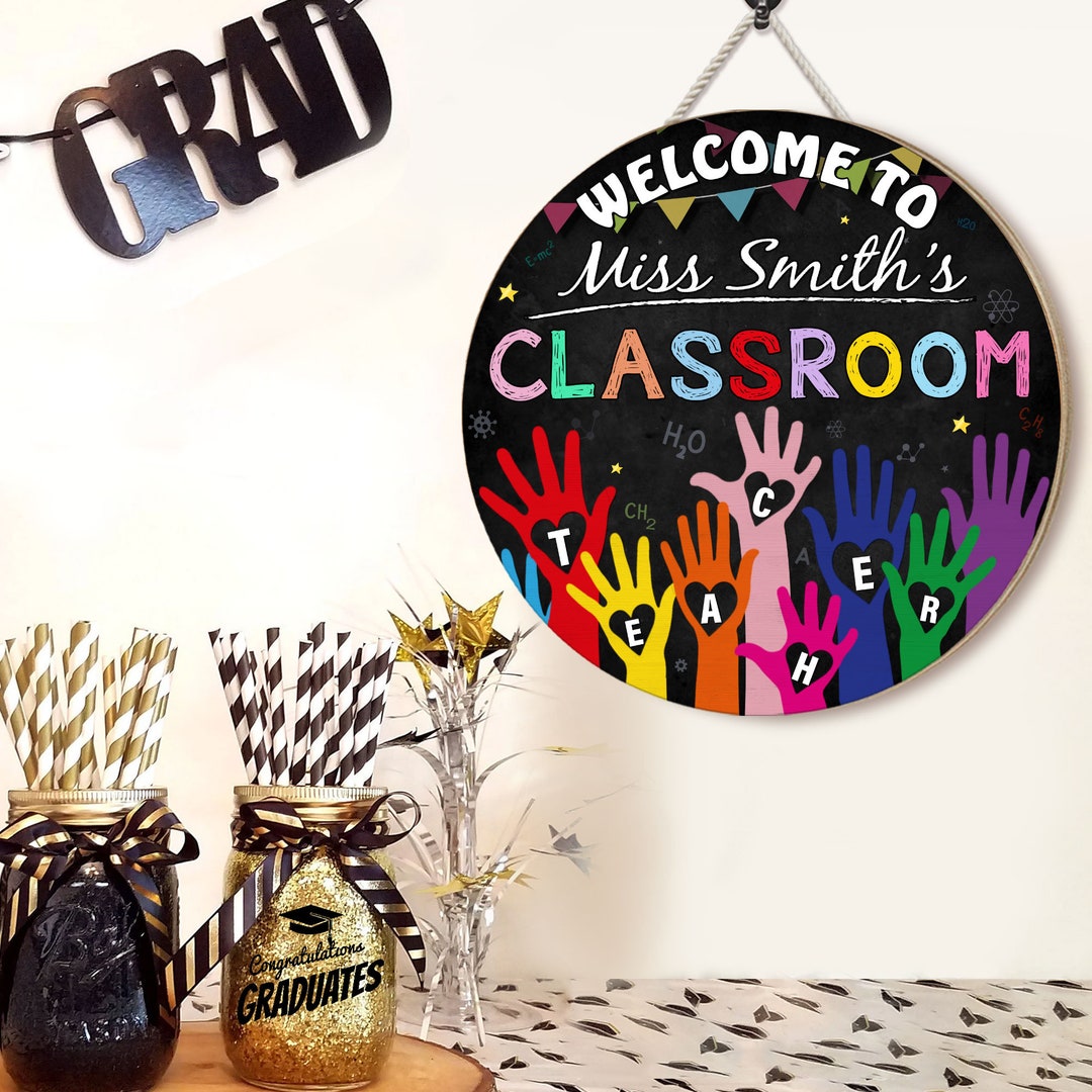 Personalized Teacher Round Wood Sign. Teacher Appreciation Gifts ...