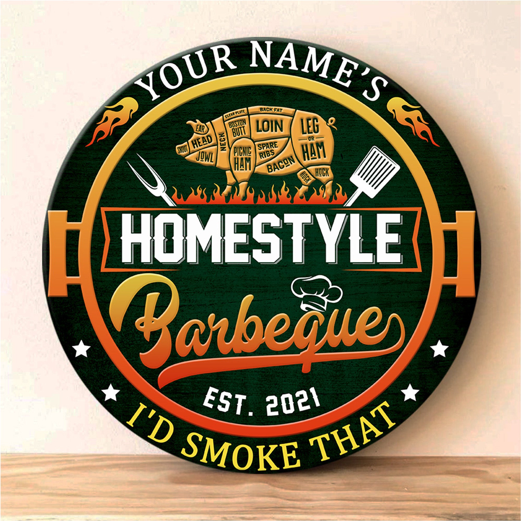 Customized Backyard Sign BBQ Wood Sign With Your Name - Etsy