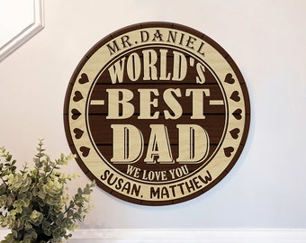 DAD We Love You Sign With Kids Names, Personalized Dad Sign, Sign With ...