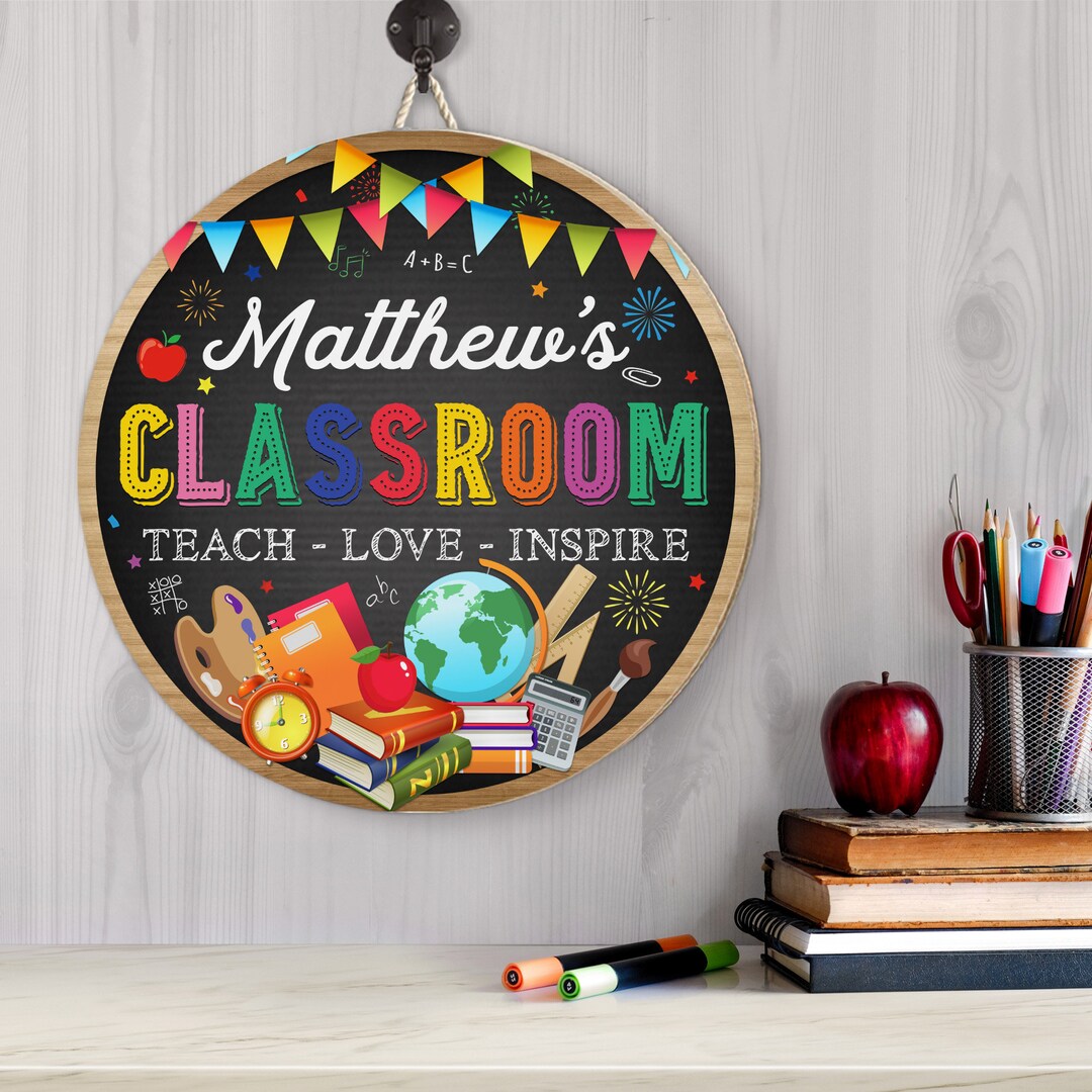 Personalized Teacher Appreciation Gifts. Teacher Round Wood Sign. Thank ...
