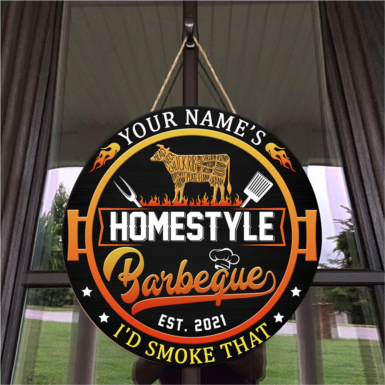 Customized Backyard Sign BBQ Wood Sign With Your Name - Etsy
