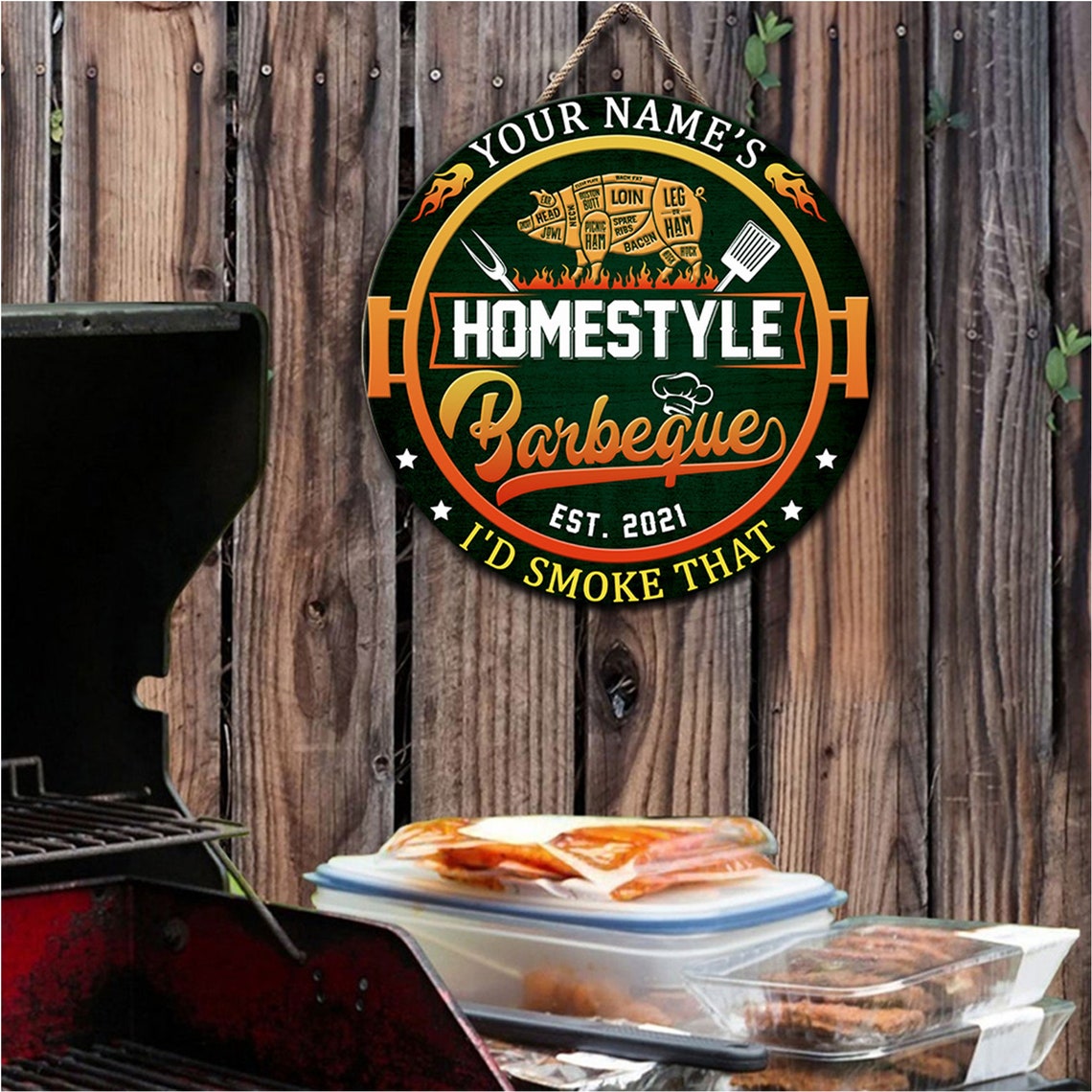 Customized Backyard Sign BBQ Wood Sign With Your Name - Etsy