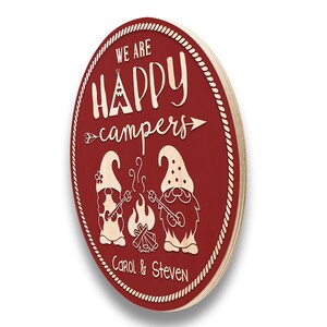 Customized Camping Wood Sign for Living Room, Patio, Indoor , We Are ...