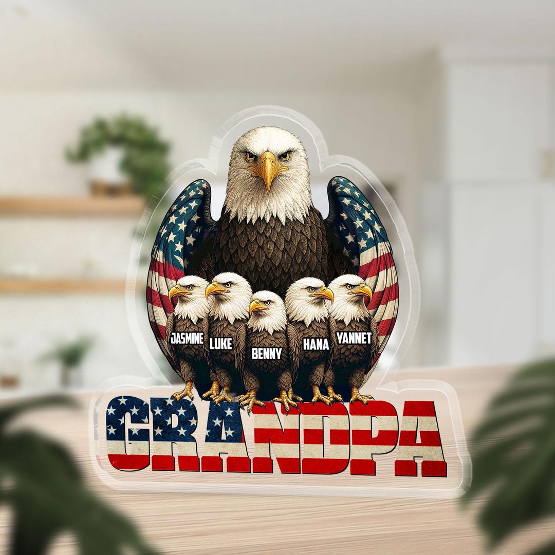 Custom Eagle Dad and Kids Acrylic Sign, Dad Gifts for Fathers Day ...