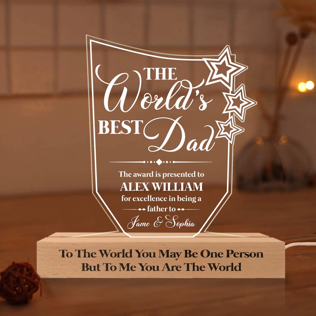 Personalized Dad Gifts From Daughter. Dad Award Acrylic. Dad Birthday ...