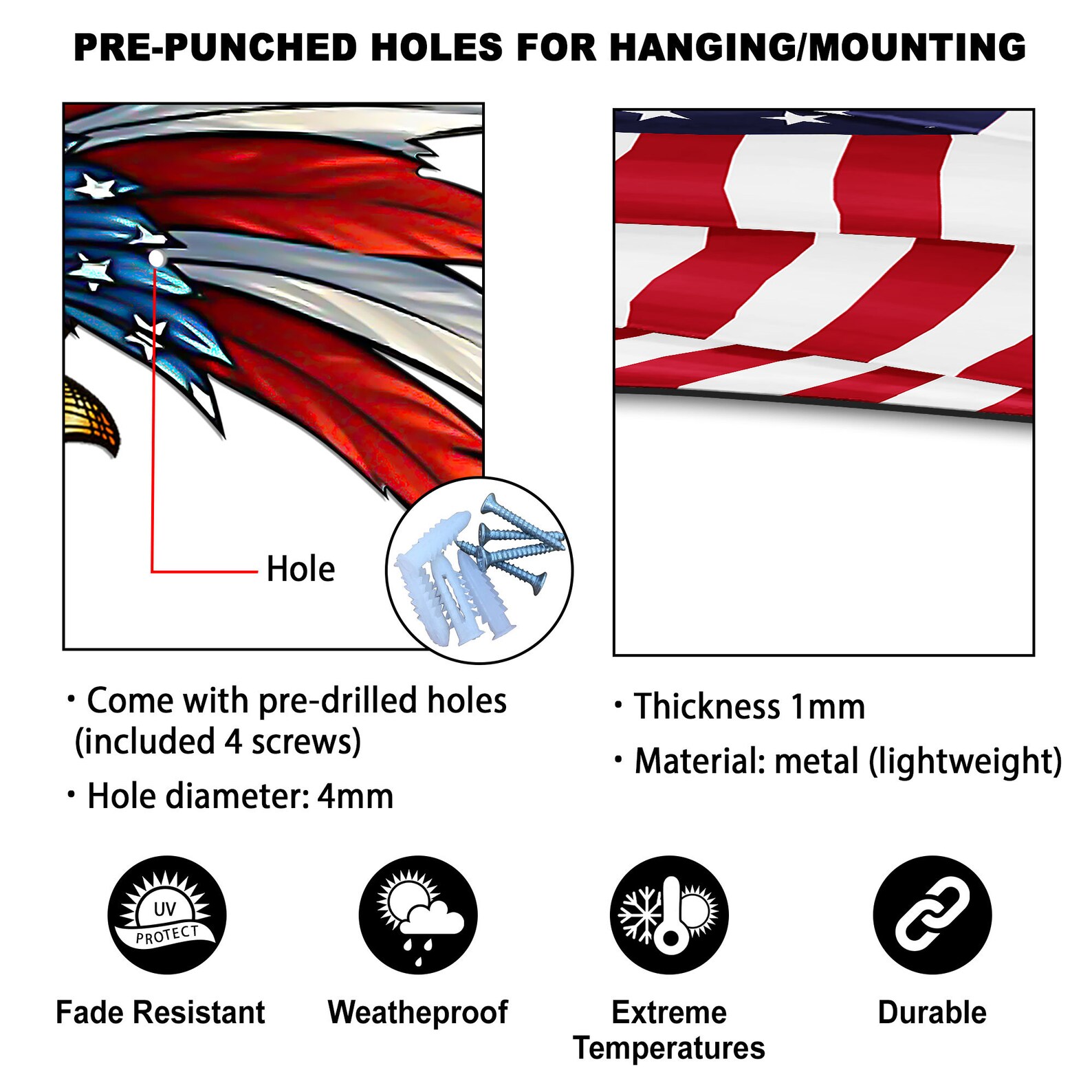 Patriotic American Flag Eagle Metal Sign Custom Family Name - Etsy