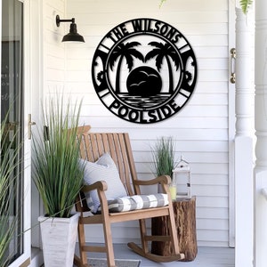 Personalized Metal Family Pool Sign for Outdoor. Wall Art Swimming ...