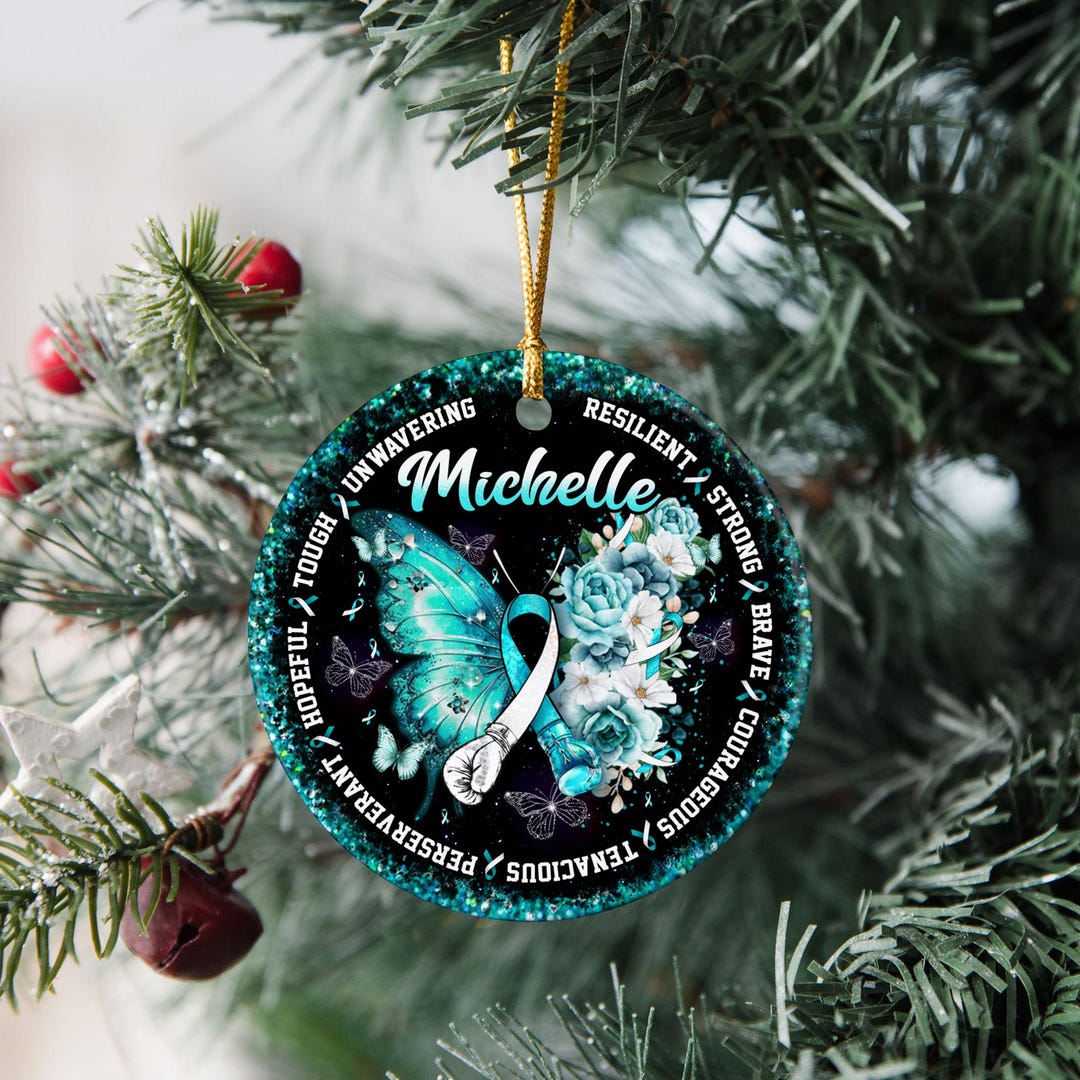 Personalized Cervical Cancer Awareness Christmas Ornament 2024 Xmas ...