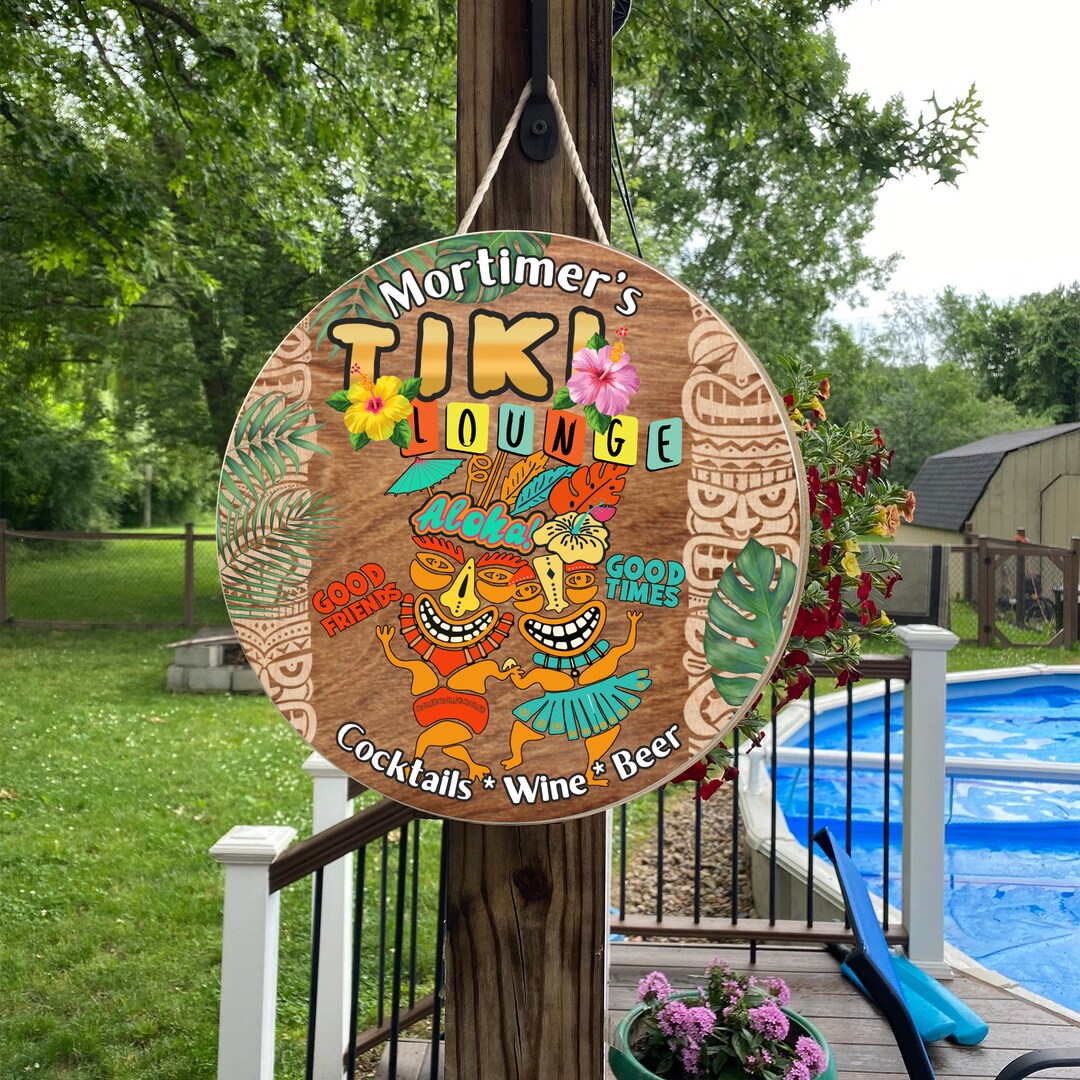 Personalized Tiki Bar Decor – Tiki Lounge Beach Sign for Bars, Backyard ...