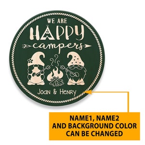 Customized Camping Wood Sign for Living Room, Patio, Indoor , We Are ...