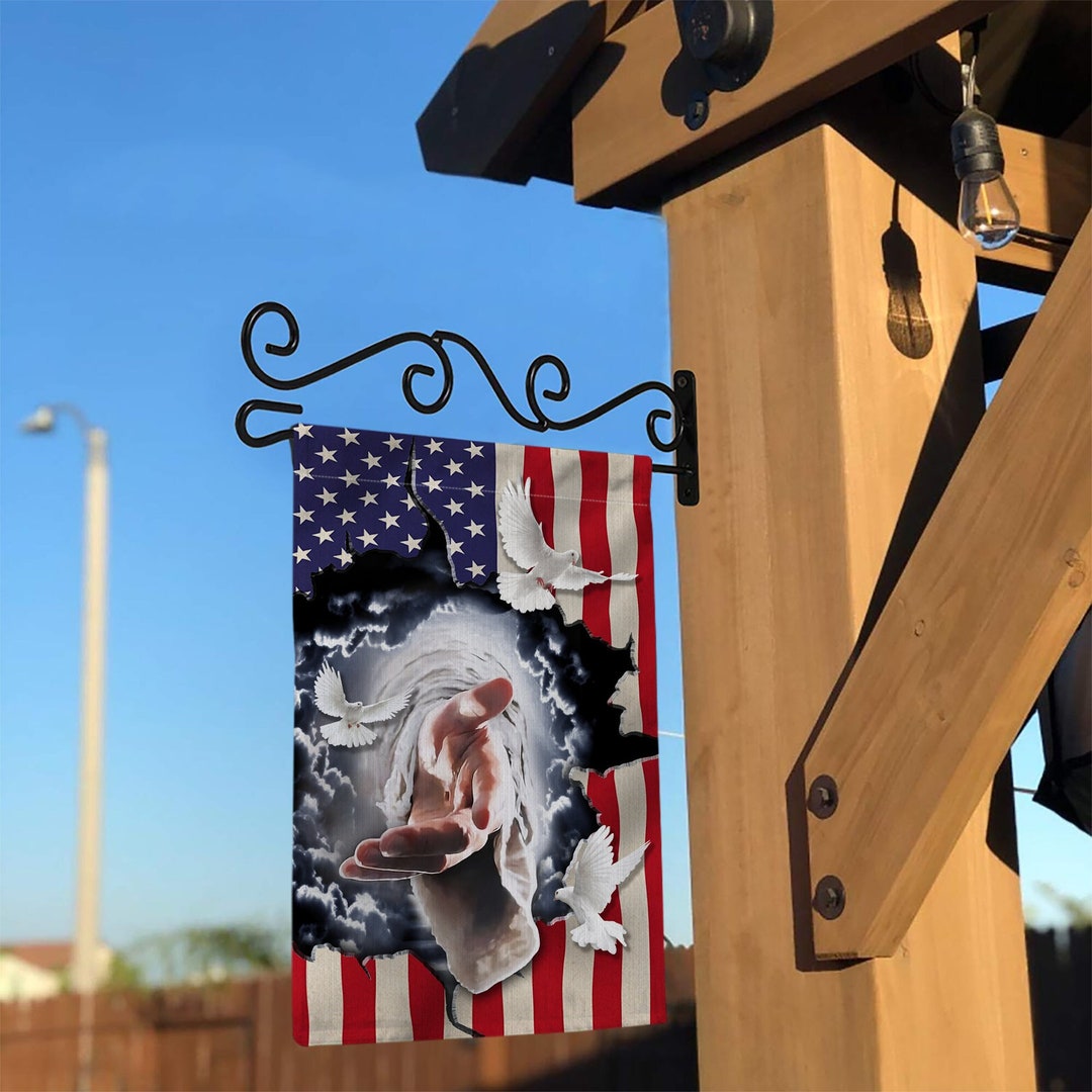 Jesus American Flag - Jesus is My Savior, Vertical 2 Sided Yard Flags ...