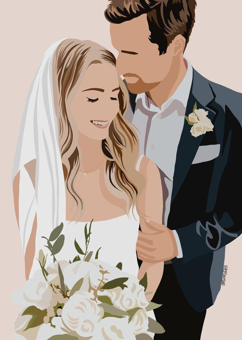 Custom Digital Faceless Group Portrait With Lettering - Etsy