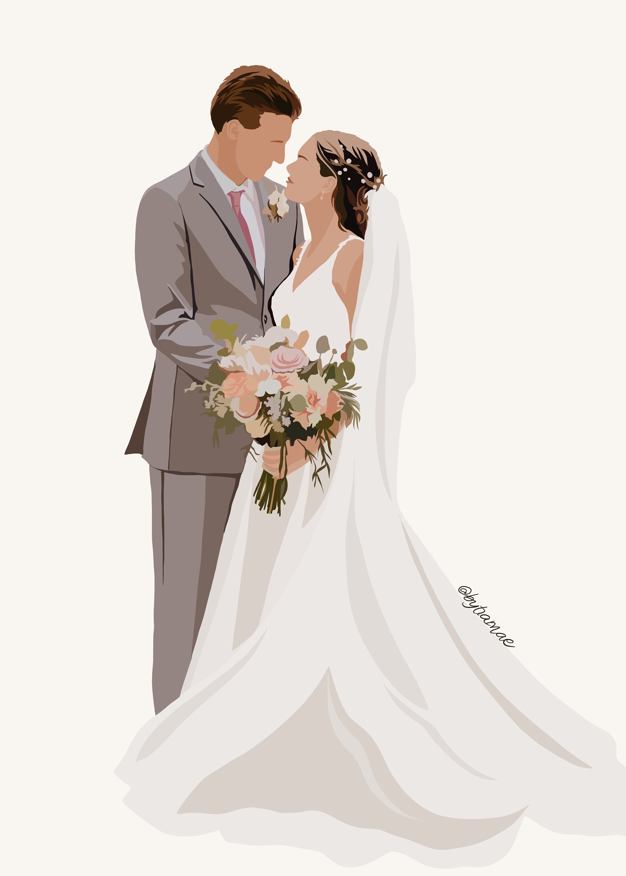 Custom Digital Faceless Group Portrait With Lettering - Etsy