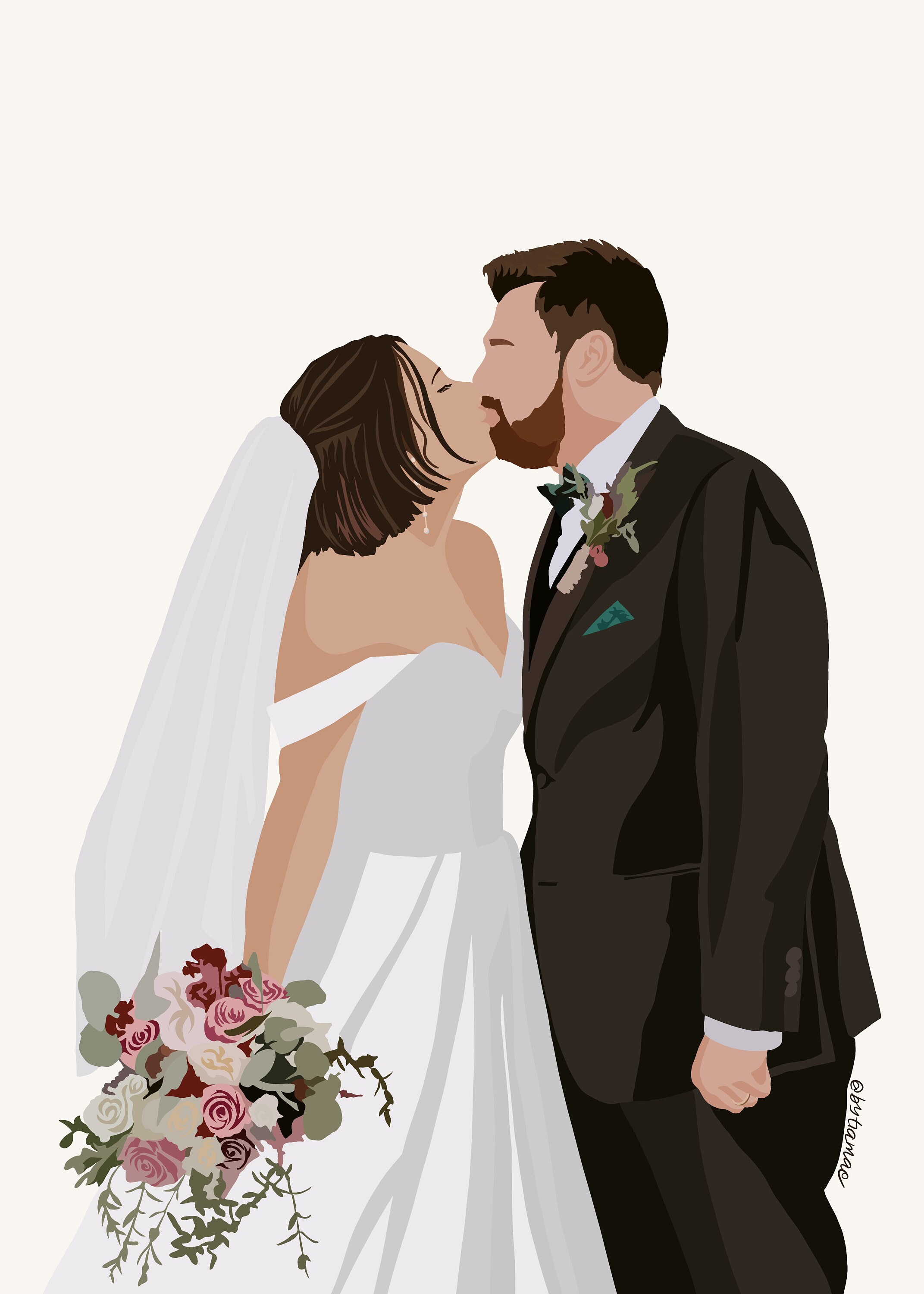 Custom Digital Faceless Group Portrait With Lettering - Etsy