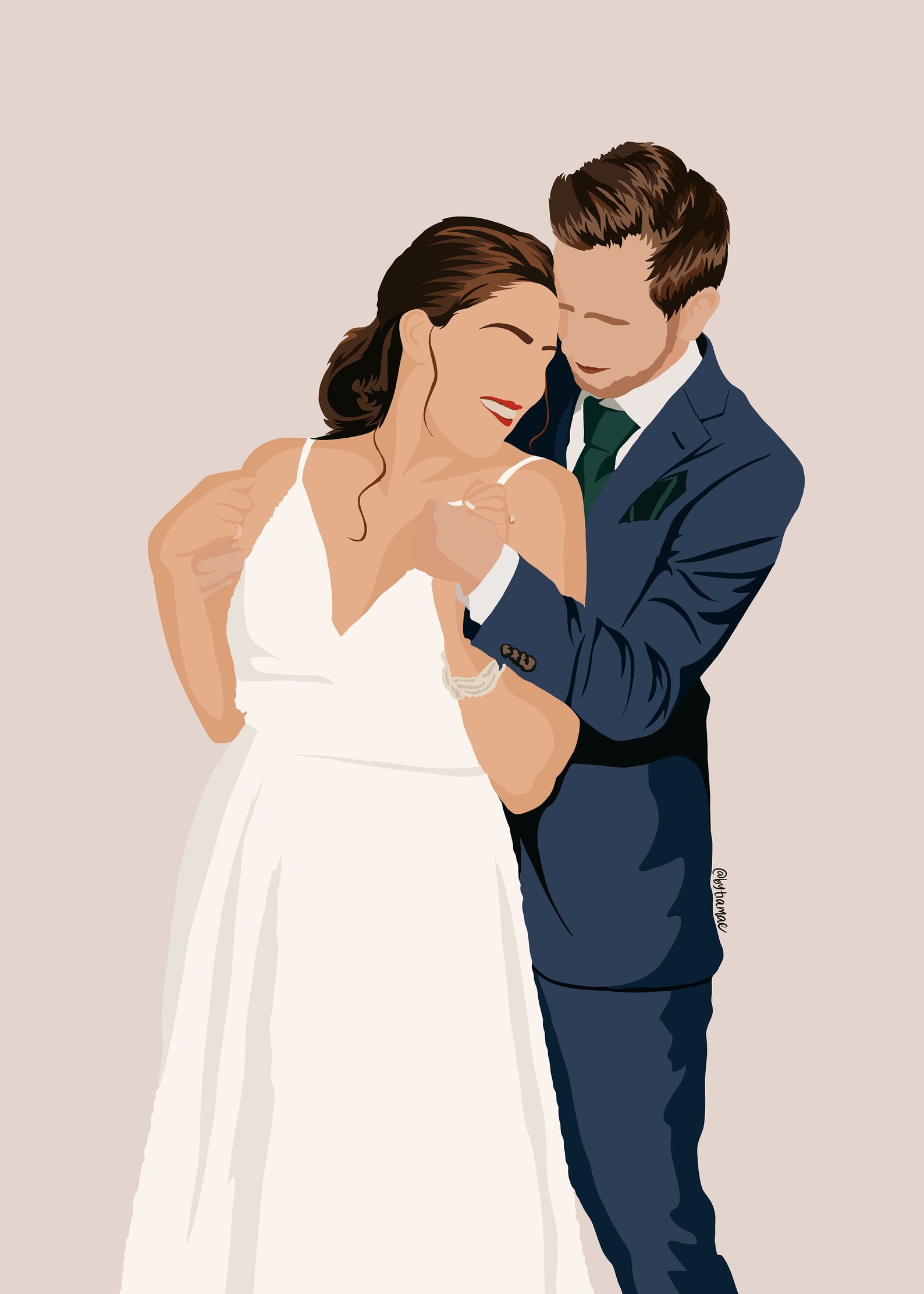 Custom Digital Faceless Group Portrait With Lettering - Etsy