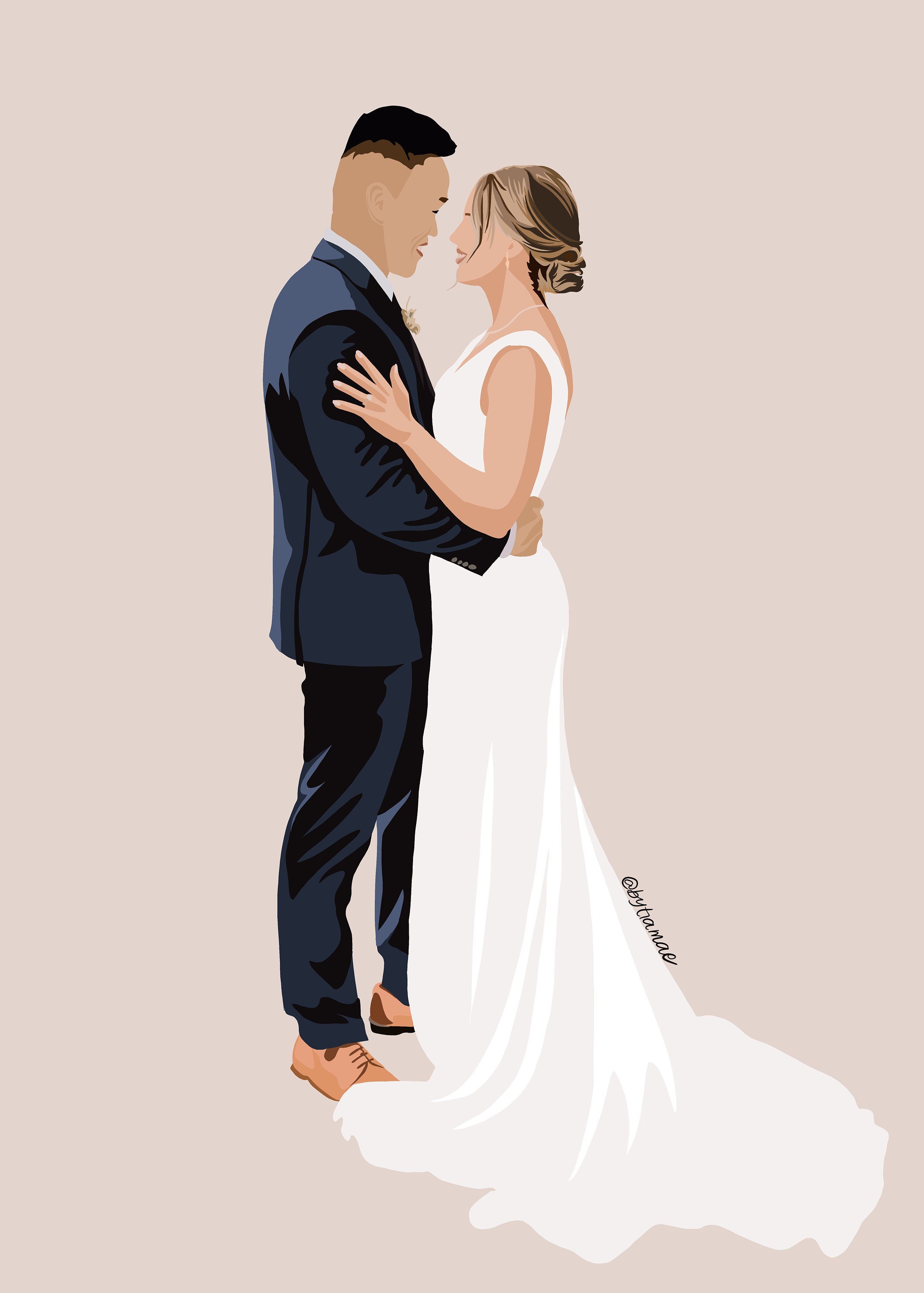 Custom Digital Faceless Group Portrait With Lettering - Etsy