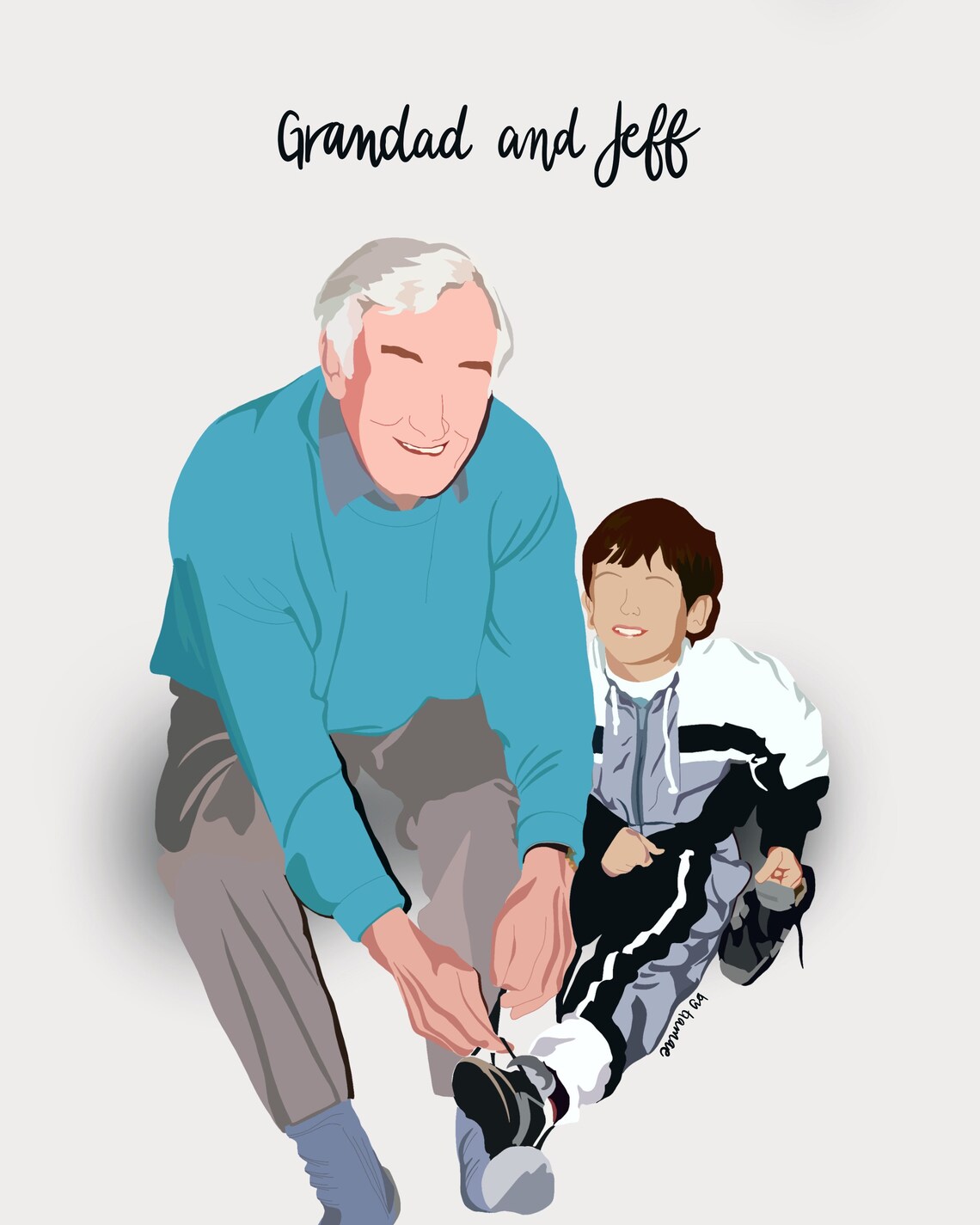 Custom Digital Faceless Group Portrait with Lettering | Etsy