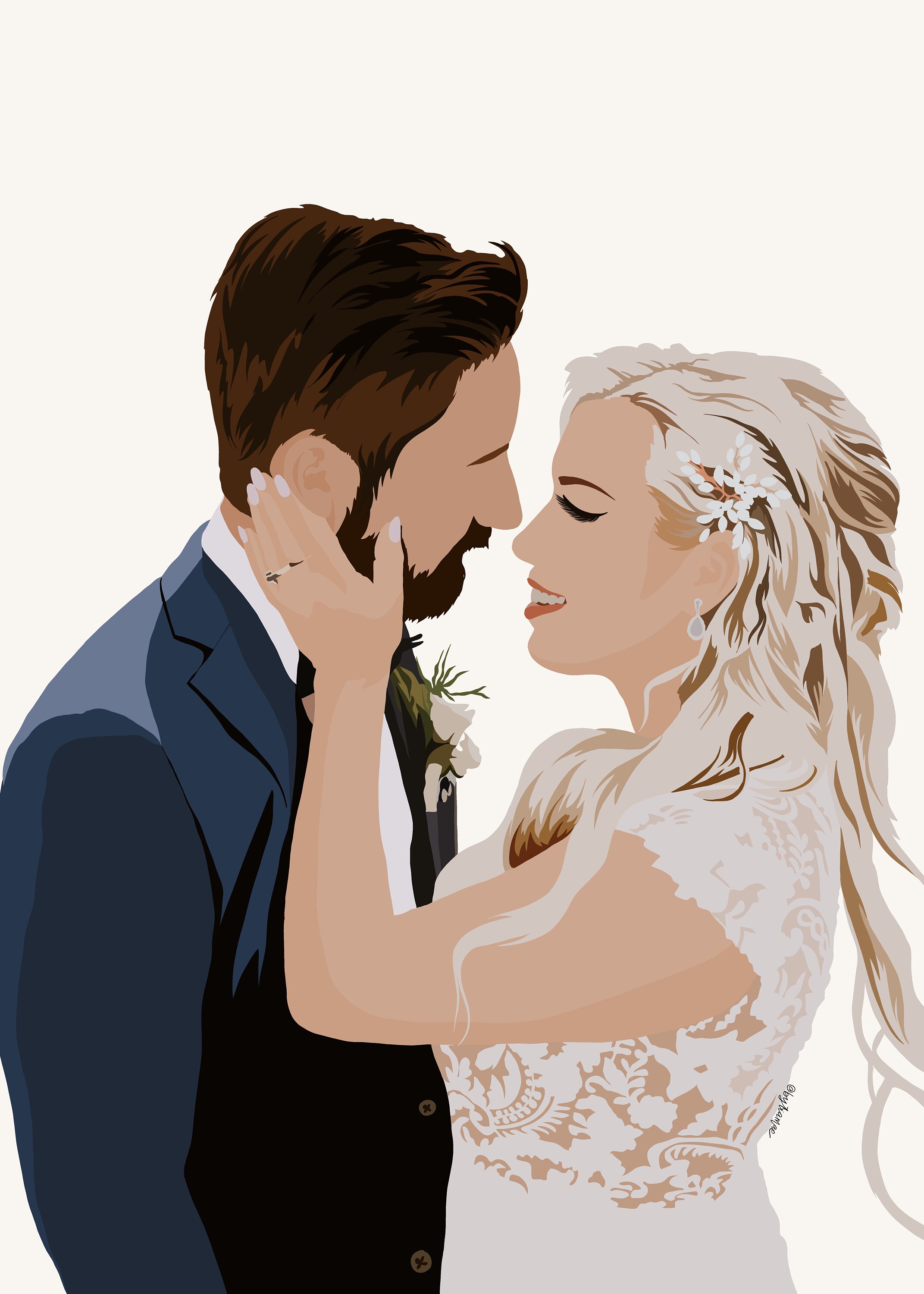 Custom Digital Faceless Group Portrait With Lettering - Etsy