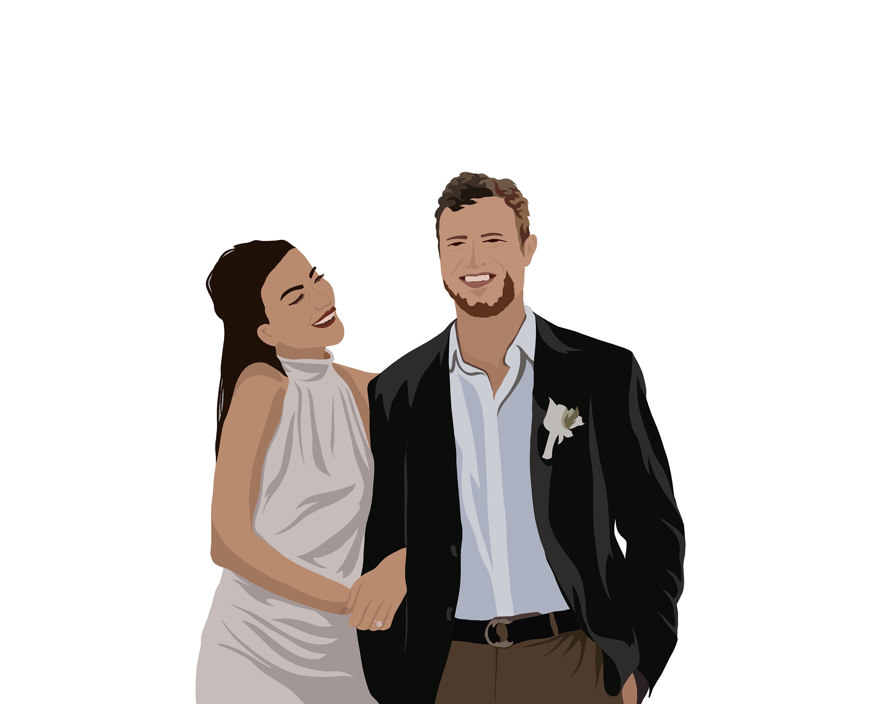 Custom Digital Faceless Group Portrait With Lettering - Etsy