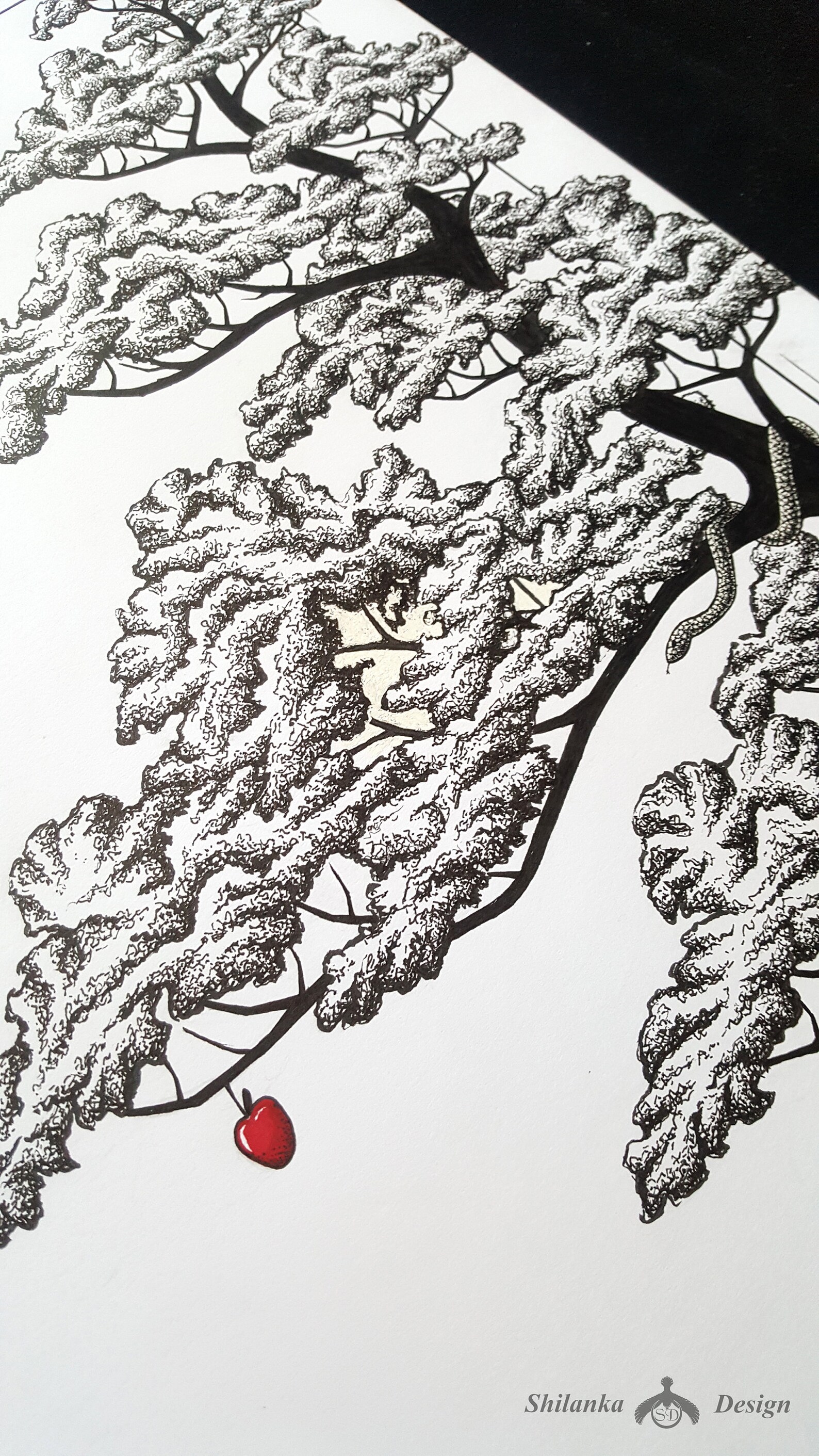 First Apple Tree Wall Decoration Original Hand-drawn A3 - Etsy