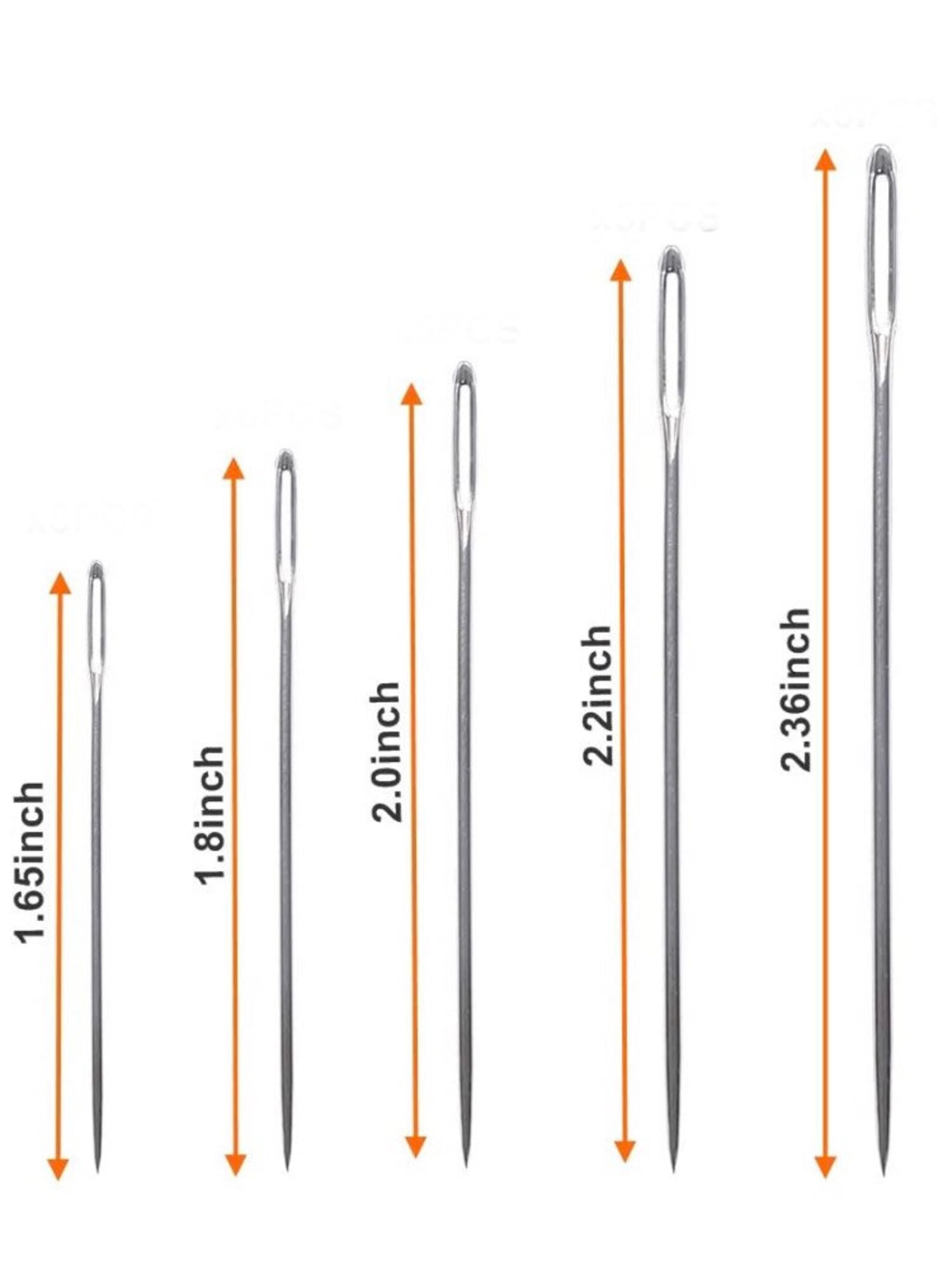 Big Eye Sewing Needle, 5 Size Set Large Eye Stitching Knitting ...