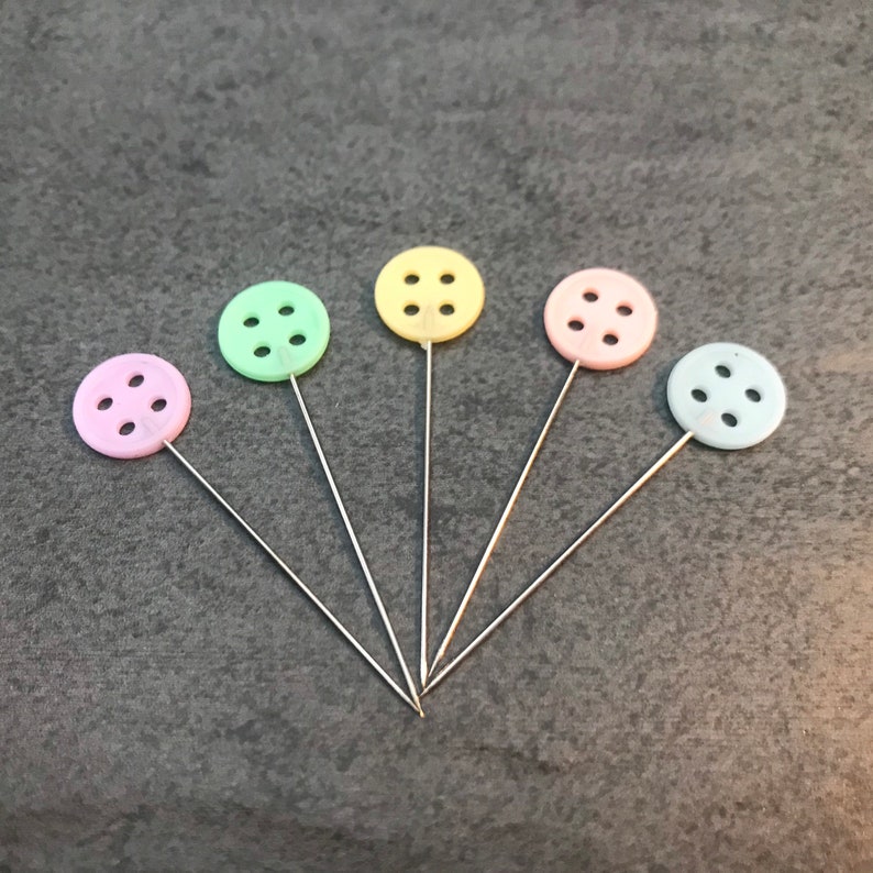 Sewing Pins | Flat Button Head Pins Assorted Colours | Cute Pins for ...