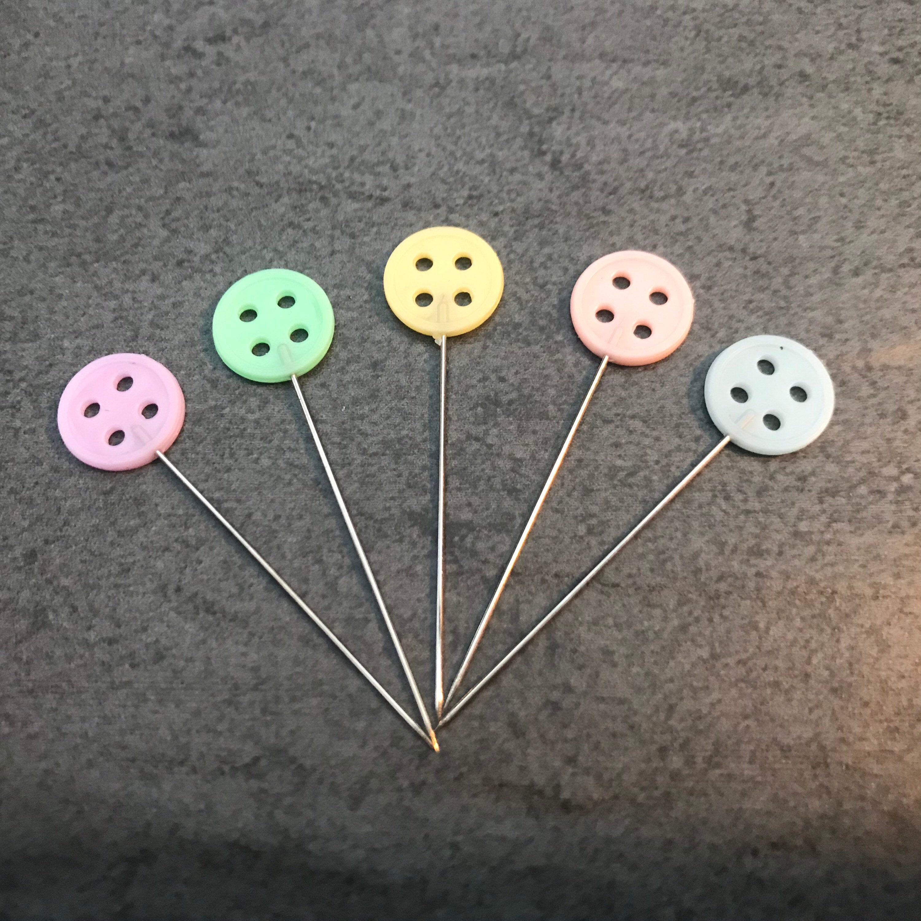Sewing Pins | Flat Button Head Pins Assorted Colours | Cute Pins for ...