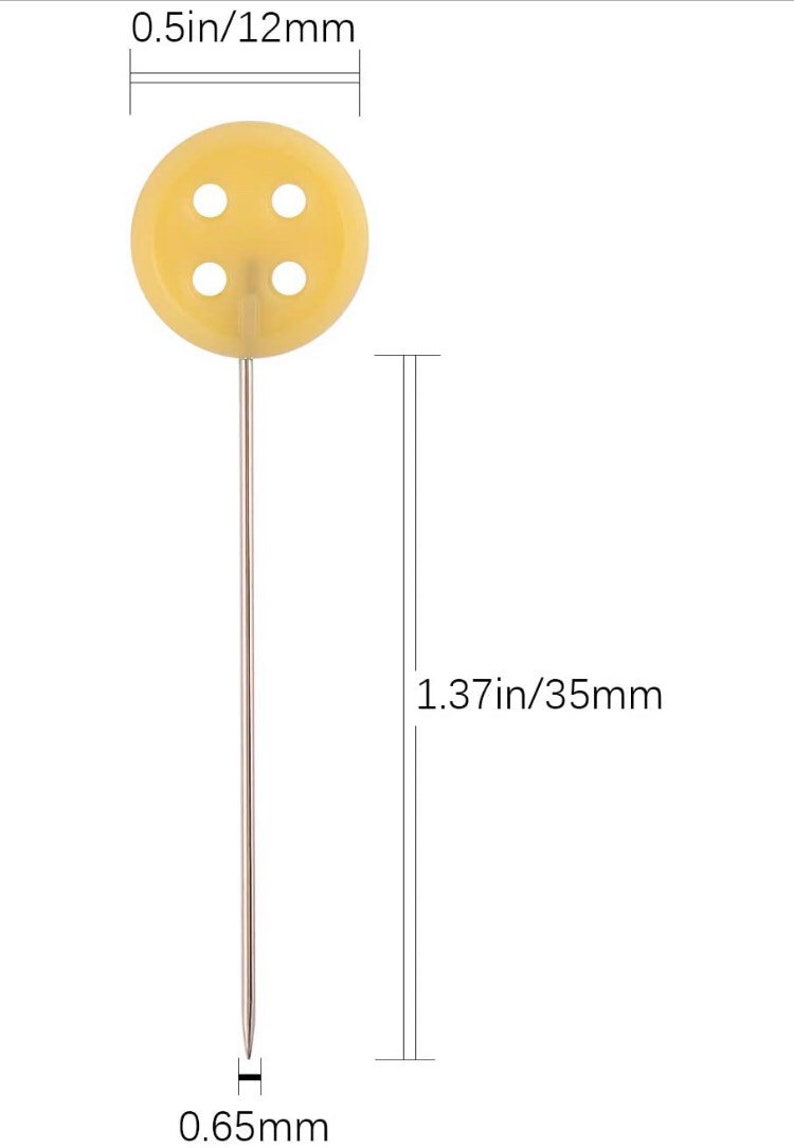 Sewing Pins | Flat Button Head Pins Assorted Colours | Cute Pins for ...