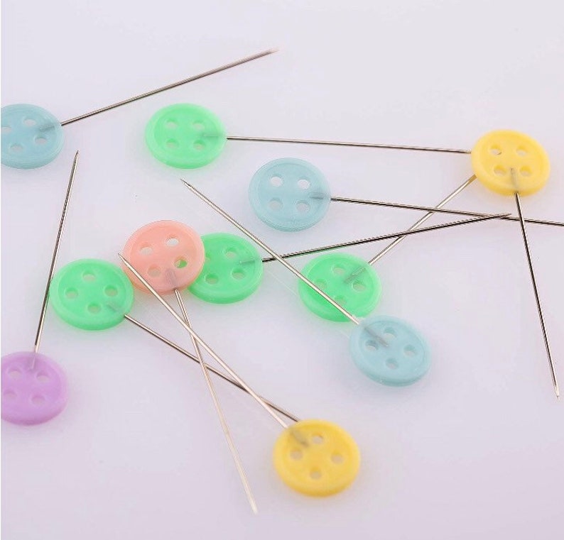 Sewing Pins | Flat Button Head Pins Assorted Colours | Cute Pins for ...