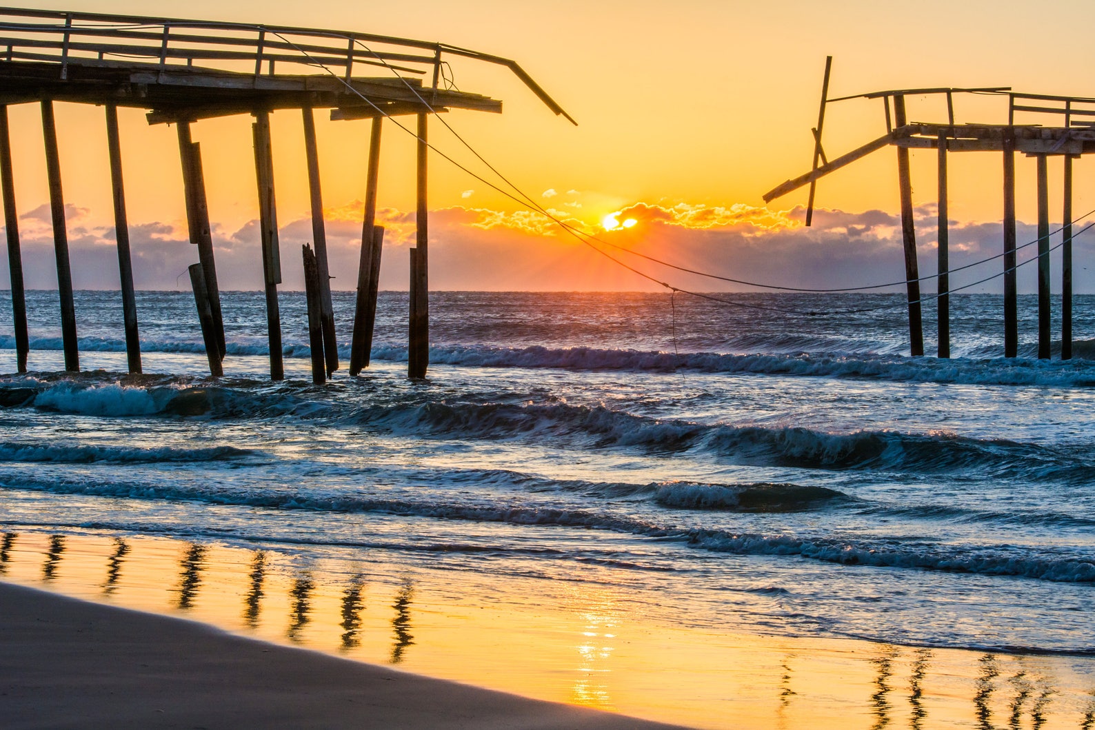 Frisco Pier Sunrise, OBX Pier Print, Sunrise Beach Photo, Large Wall ...