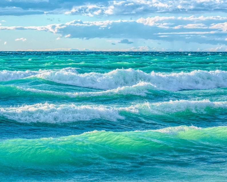 Lake Michigan Waves Art Print | Coastal Photography, Metal or Paper - Etsy