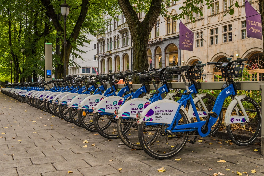 Oslo Bikes Photo Print: Modern Blue Bicycle City Art - Etsy