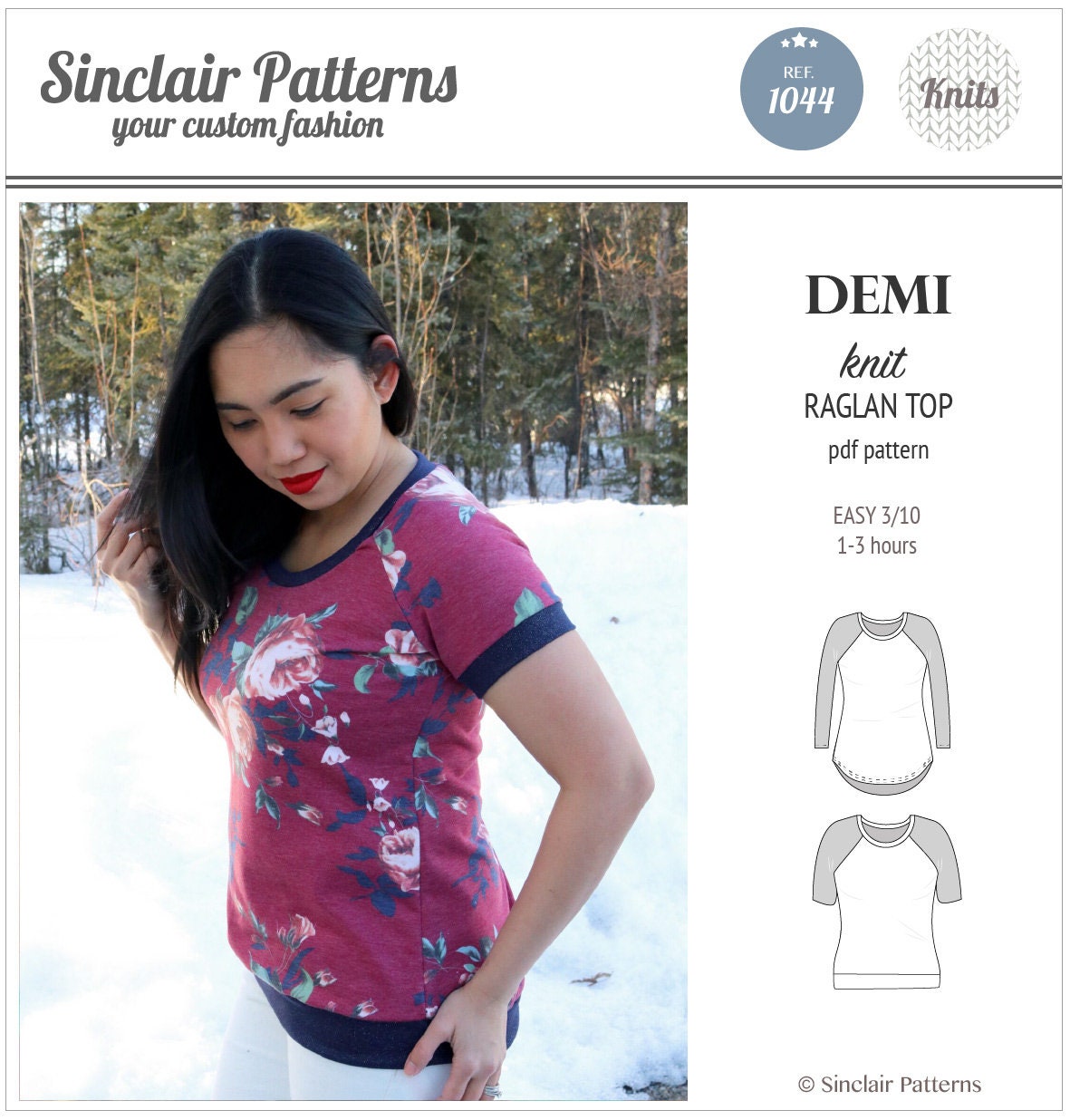 Knit Raglan Top Pdf Pattern / Top Pattern / Sewing Pattern for | Etsy